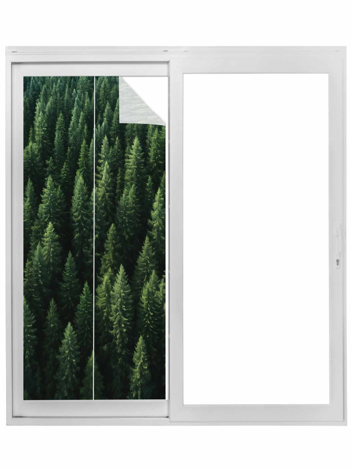 Green Forest Window Privacy Film Stained Glass Window Film Decorative ...