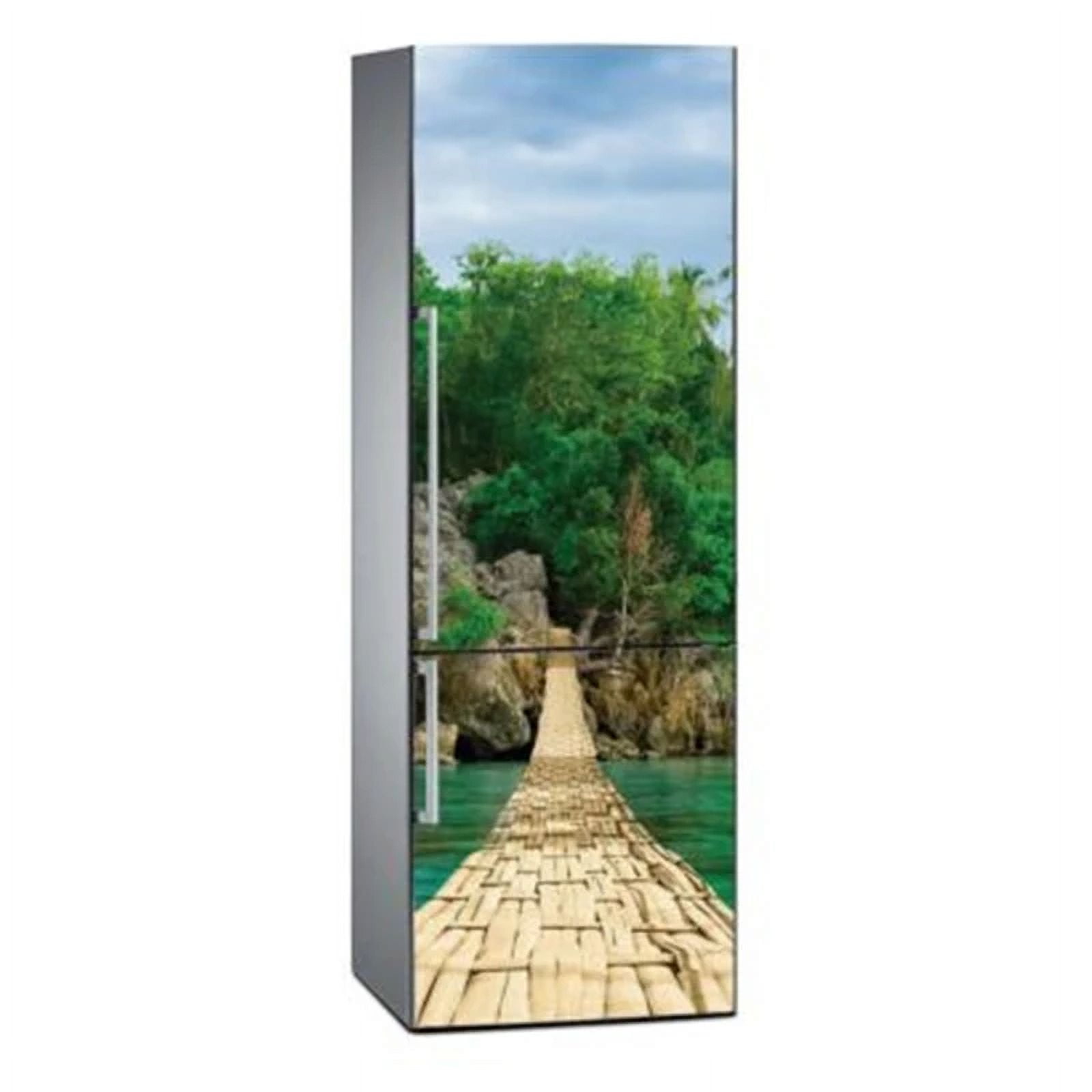 Green Forest Woods Fridge Mural Sticker Waterproof Self Adhesive ...