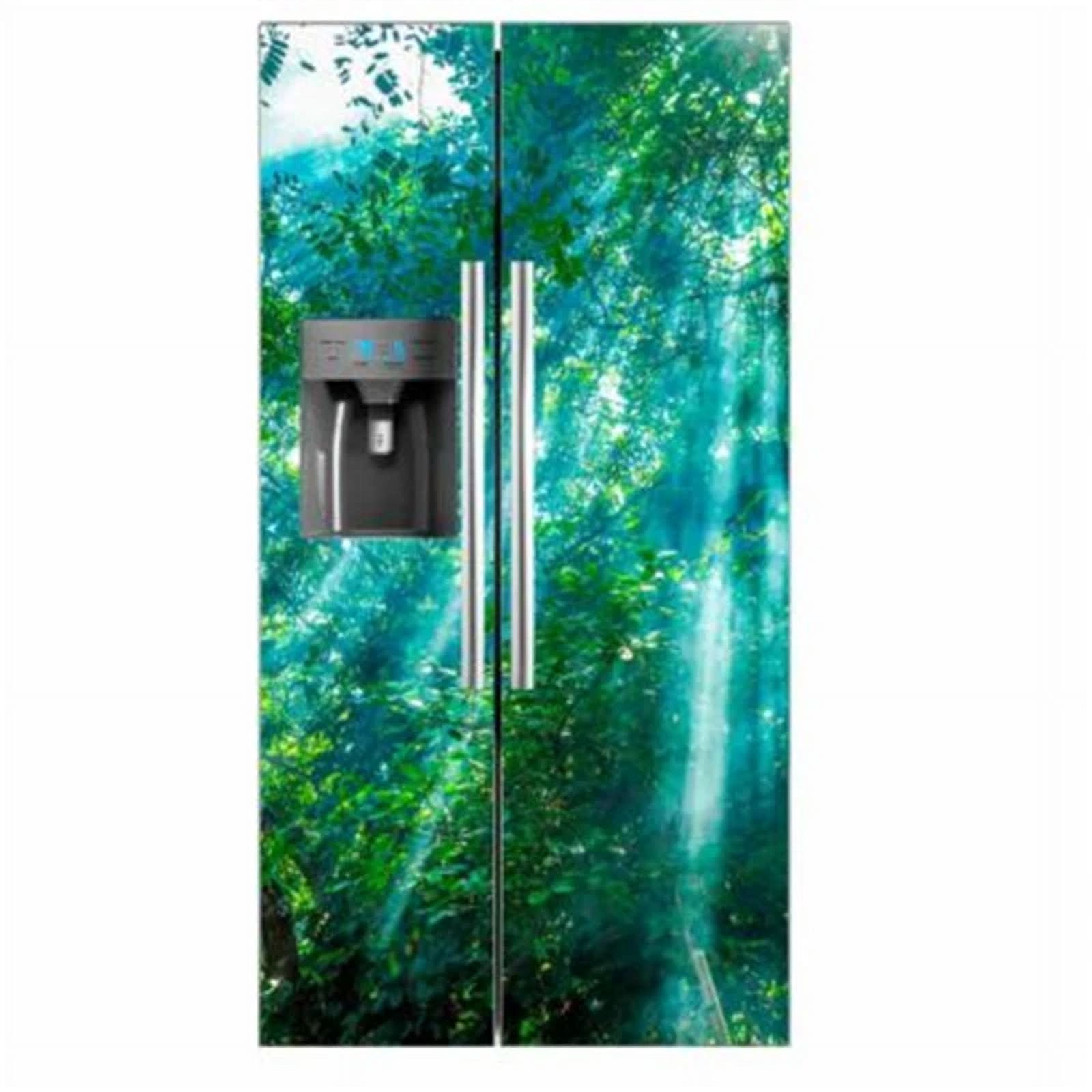 Green Forest Woods Fridge Mural Sticker Waterproof Self Adhesive ...