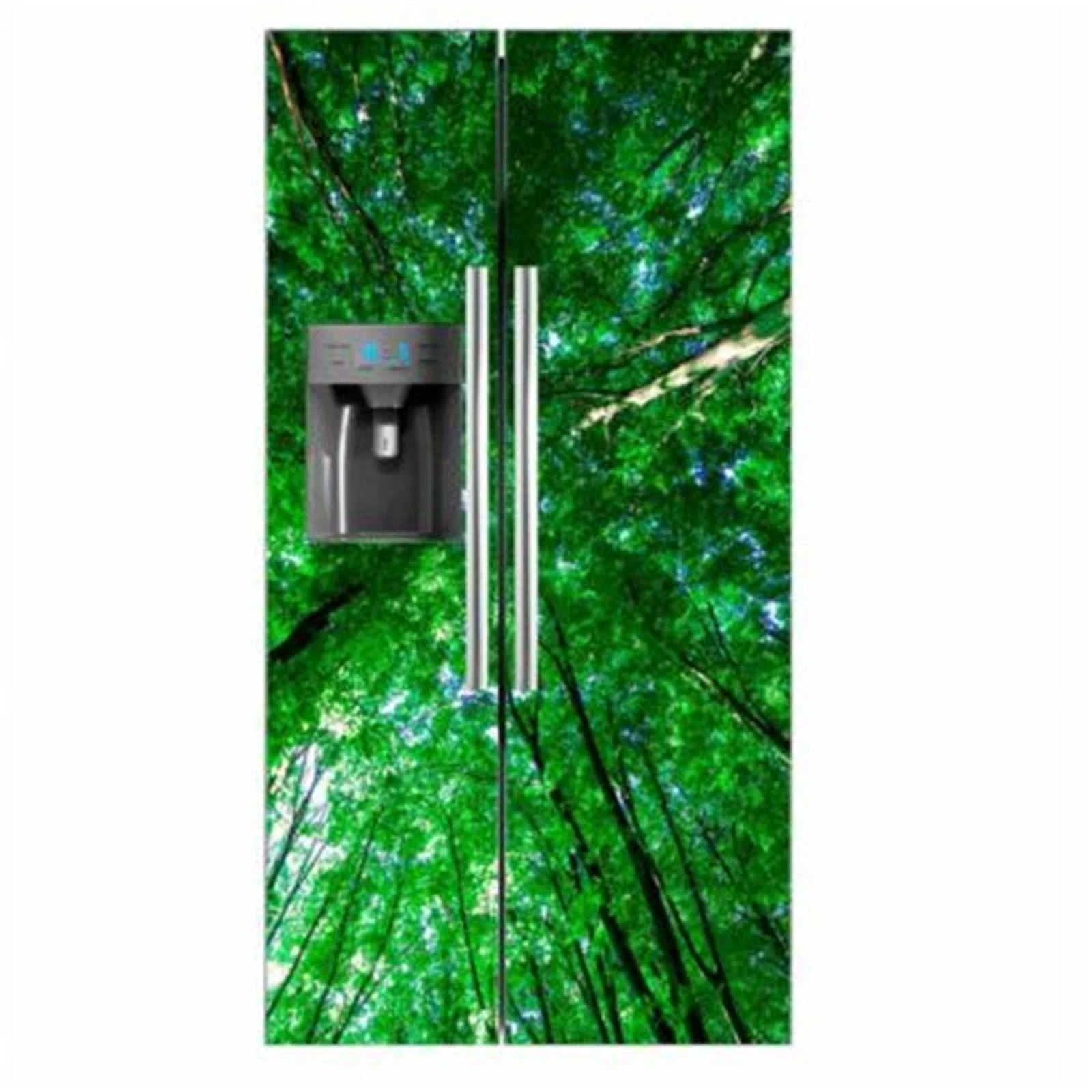 Green Forest Woods Fridge Mural Sticker Waterproof Self Adhesive ...