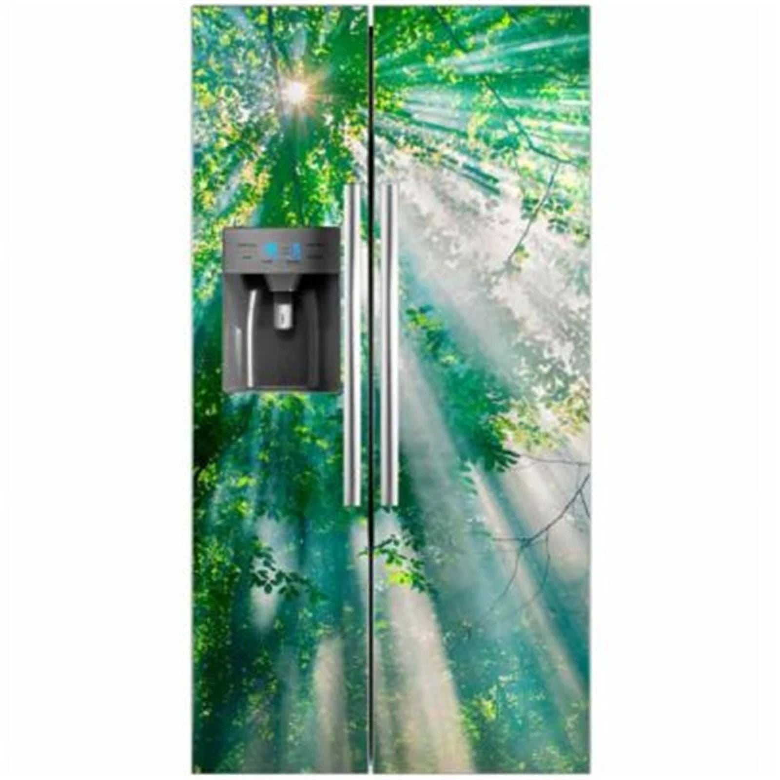 Green Forest Woods Fridge Mural Sticker Waterproof Self Adhesive ...
