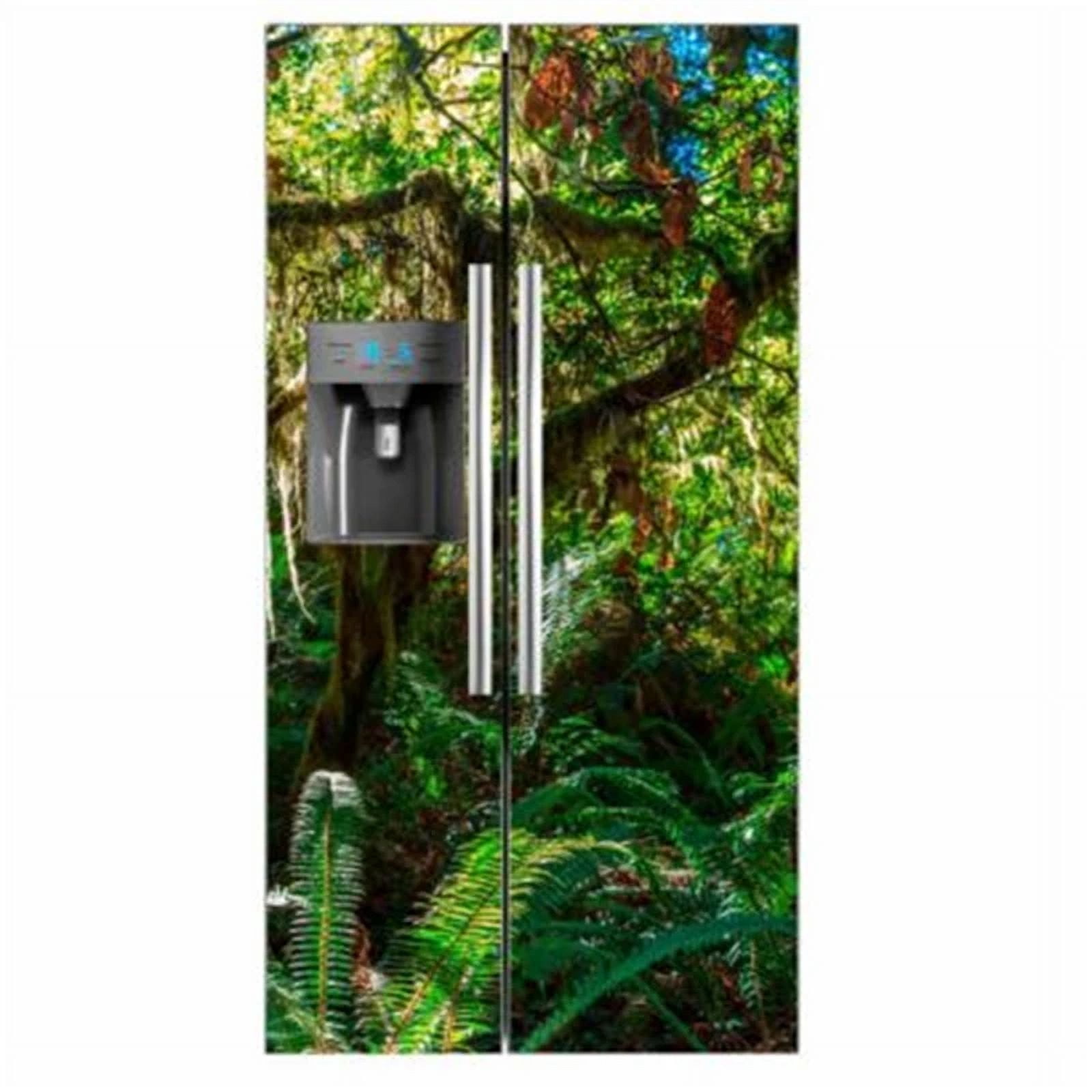 Green Forest Woods Fridge Mural Sticker Waterproof Self Adhesive ...