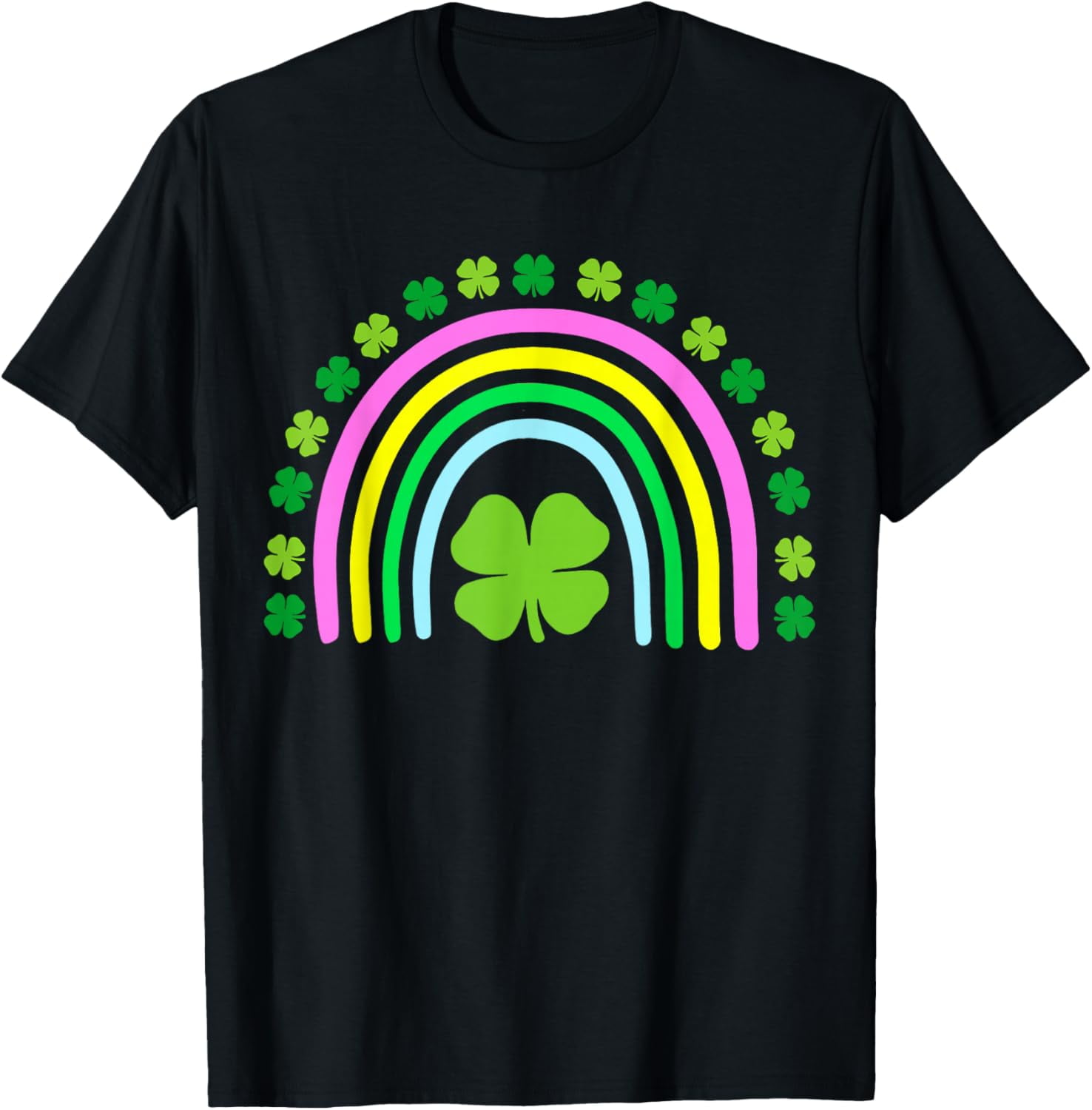 Green Four Leaf Clover Rainbow St Patrick's Day T-Shirt Shirts ...