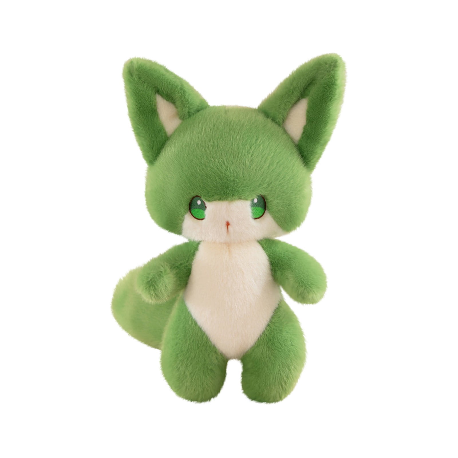 Green Fox Plush Toy - Cute Fluffy Stuffed Green Fox with Off-White ...
