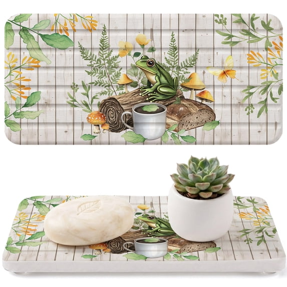 Green Frog Diatomaceous Earth Coasters, Coffee Mushroom Butterfly White ...
