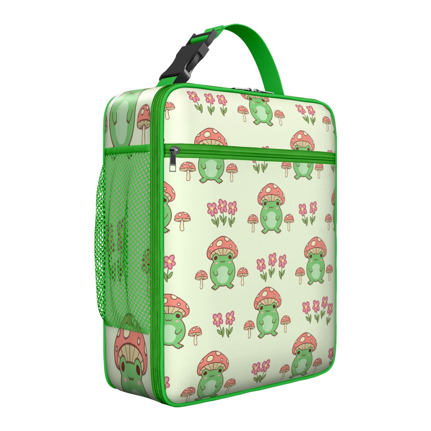 Green Frog Insulated Lunch Box Men Reusable Lunch Bag with Front Pocket ...