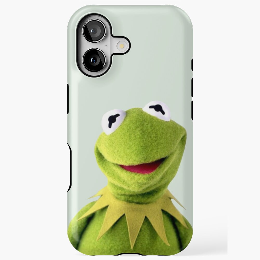 Green Frog Minimalist Cute Kermit Style Art Phone Case for iPhone 17 16 ...