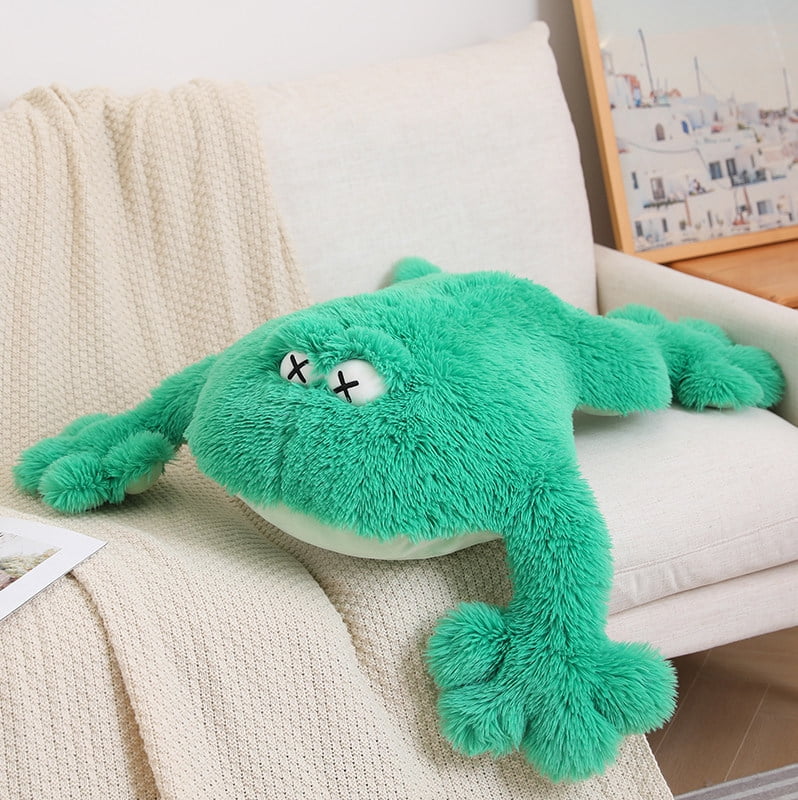 Green Frog Plush Toy Simulation Lying Frogs Stuffed Soft Pillow ...