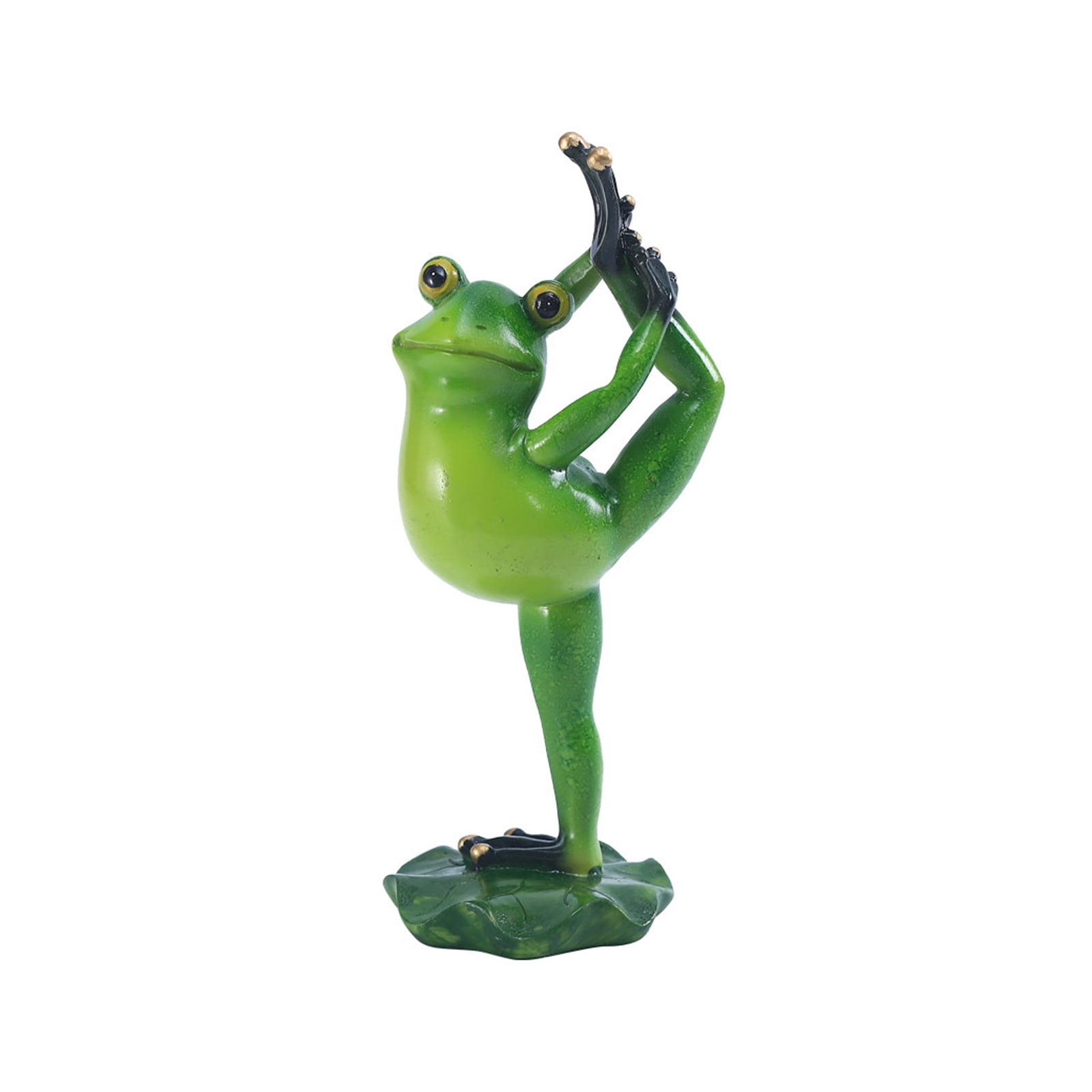Green Frog Sitting Statue Frogs Garden Decor Statues for Yard and ...