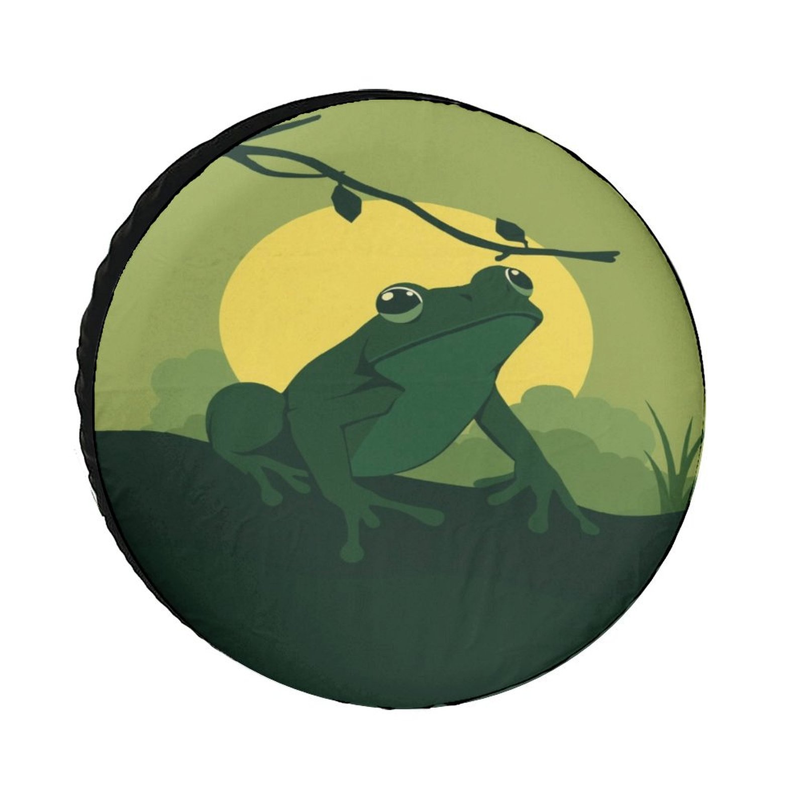 Green Frog Sunset View Spare Tire Cover Dust-Proof Wheel Tire Cover Fit ...