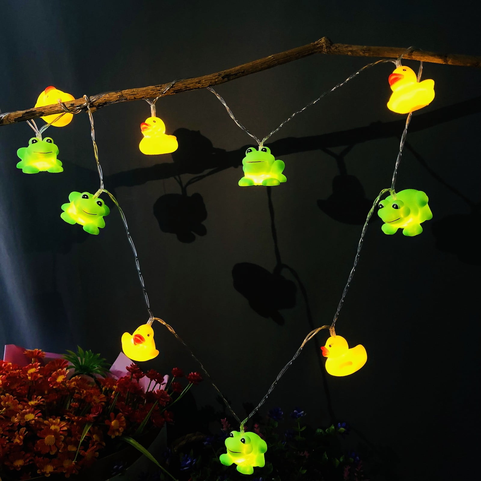 Green Frog and Yellow Duck String Lights Battery Powered 1.65M 10LEDs ...
