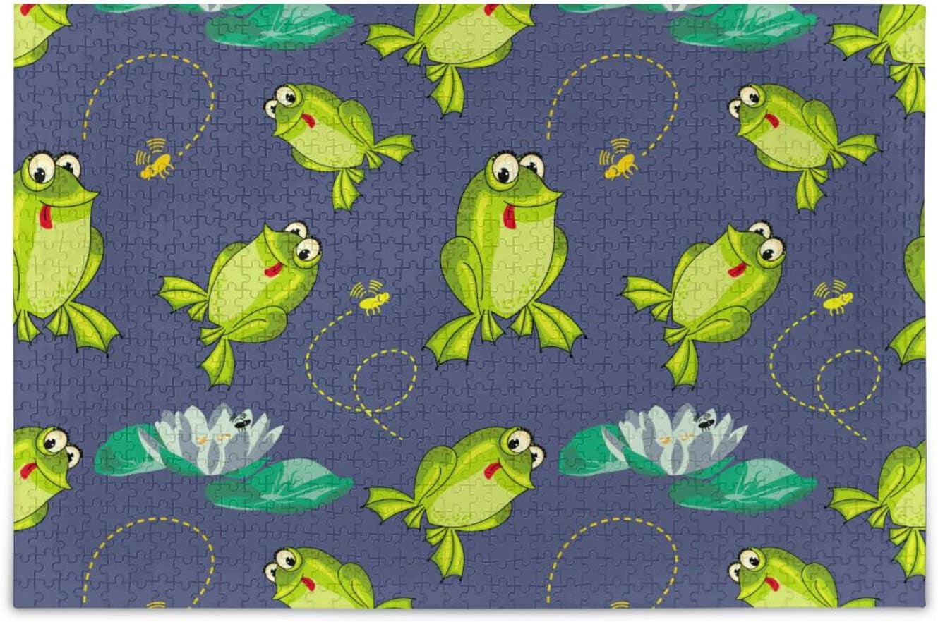 Green Frogs Pattern Jigsaw Puzzles 500 PiecesPuzzles for Adults Family ...