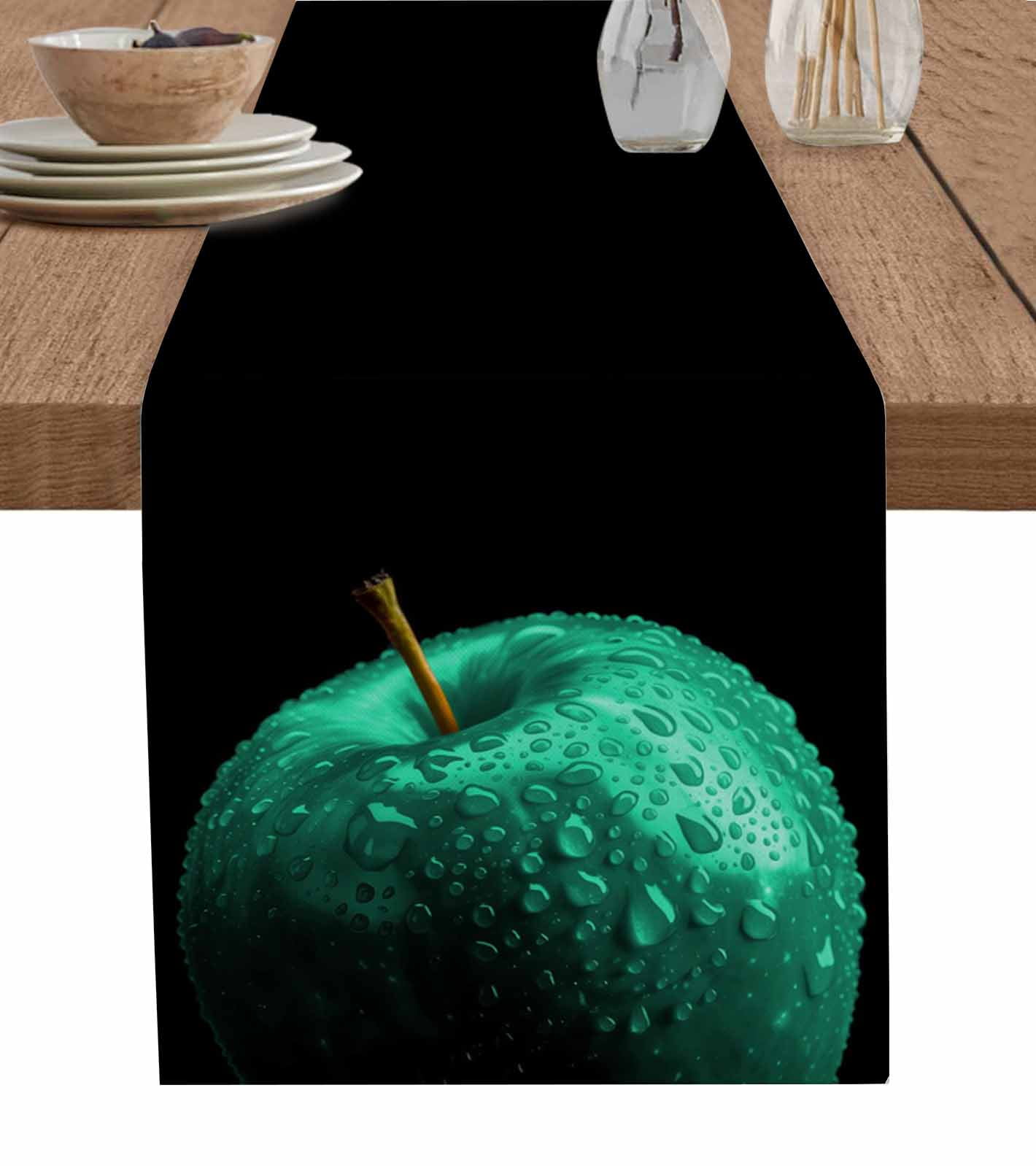 Green Fruit Table Runner 72 Inches, Modern Minimalist Decor Black ...