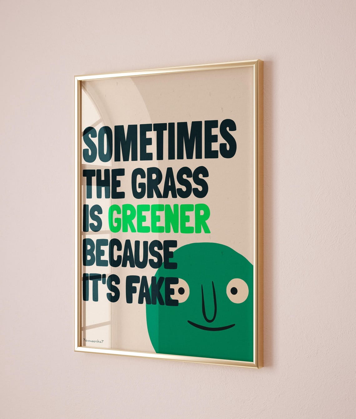 Green Funky Wall Art Uplifting Quote Inspirational Retro Trendy ...