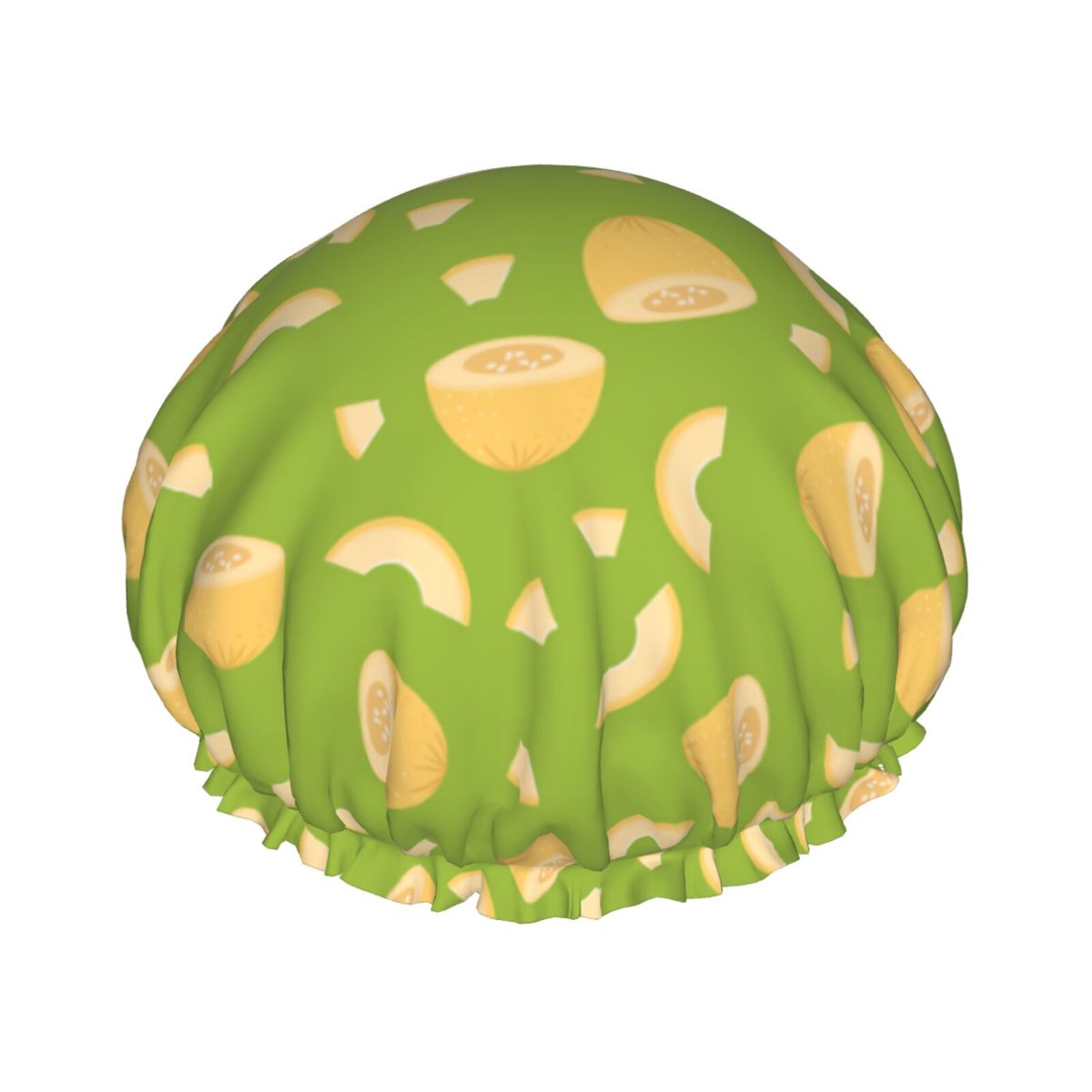 Green Funny Cantaloupe Shower Cap, Reusable Bath Hair Hat for all Hair ...
