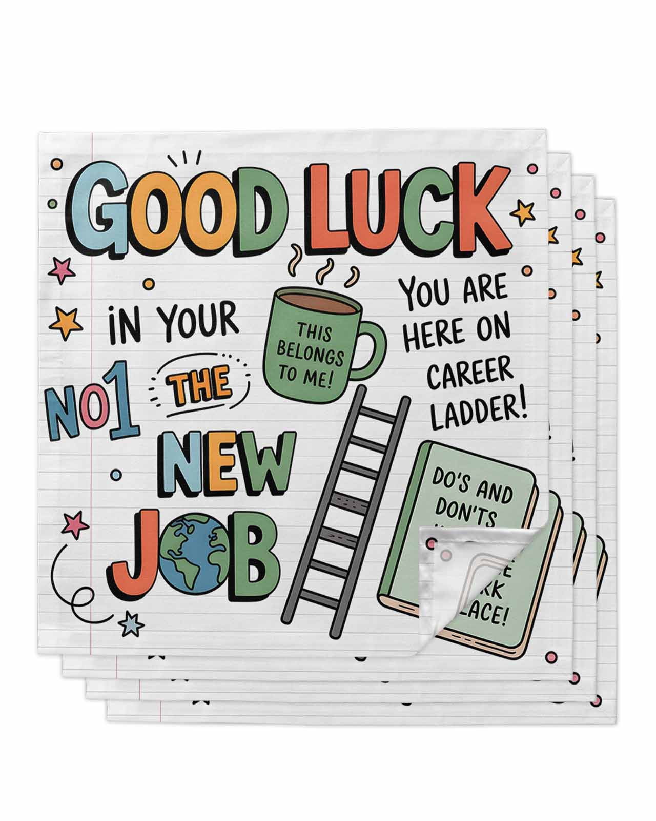 Green Funny Words Cloth Napkins Set of 4 Reusable Dinner Napkins ...