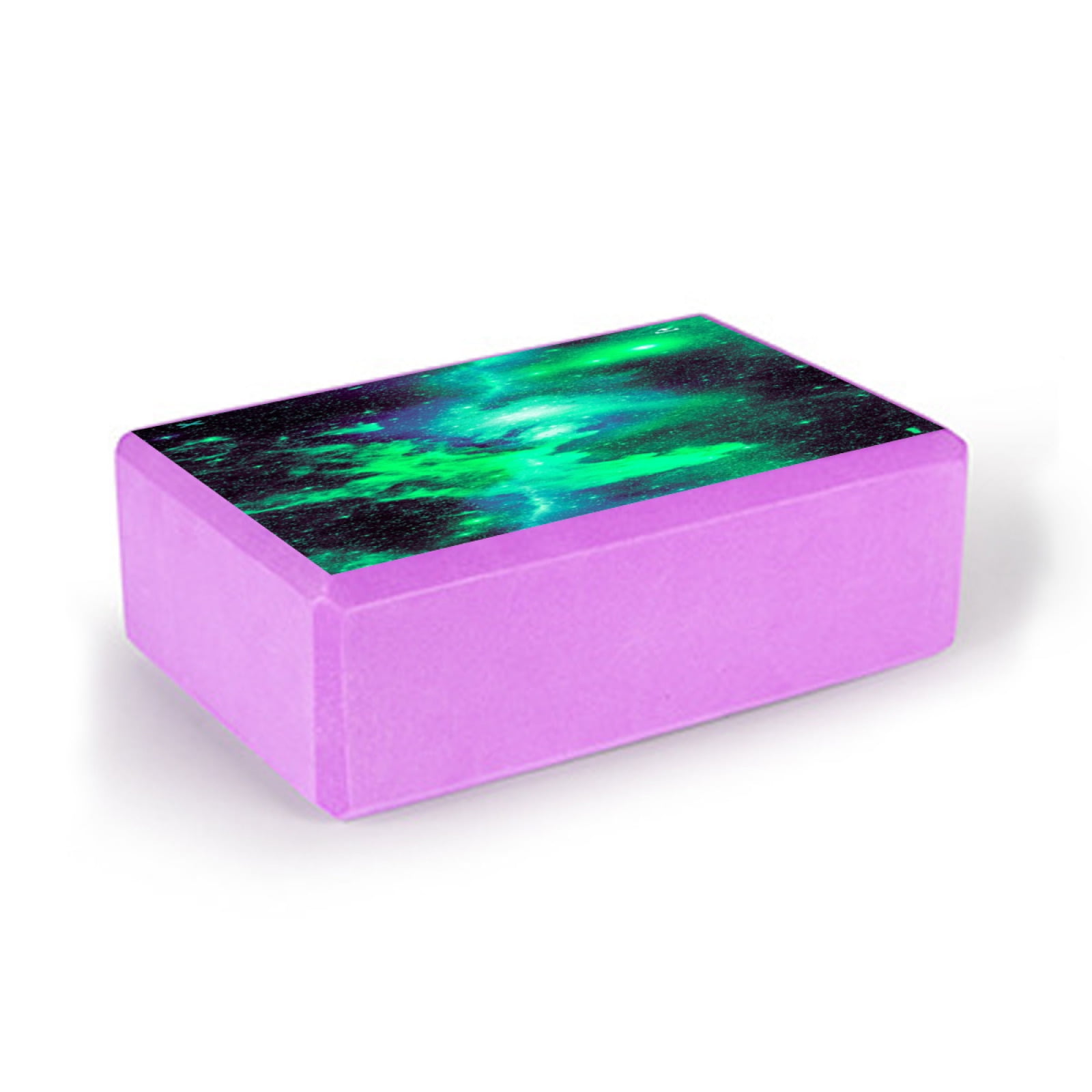 Green Galaxy Yoga Block - Soft Non-Slip Surface with Beveled Edges for ...