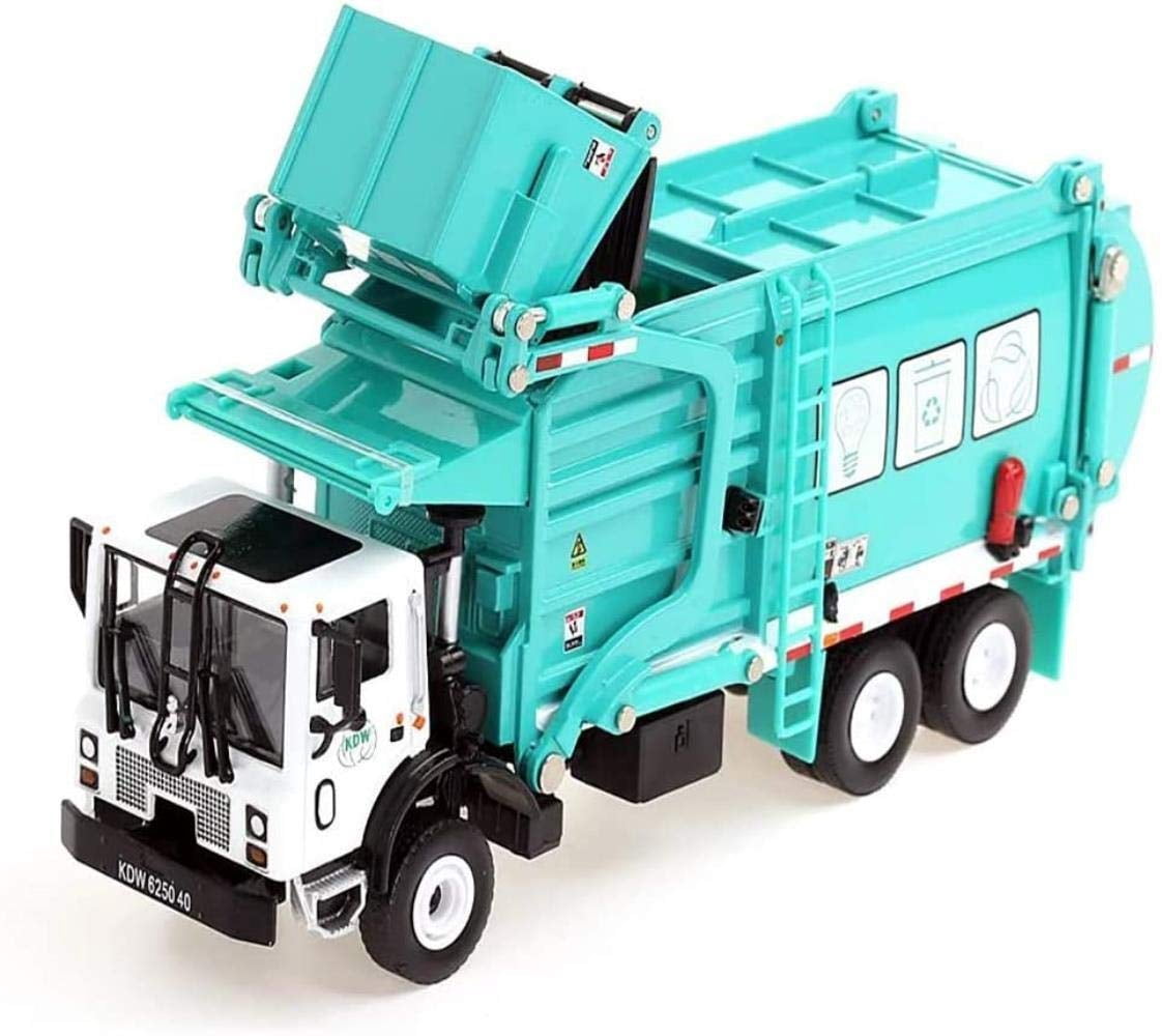 Soft Green Garbage Carrier Truck, 1:24 Alloy Diecast Barreled Waste ...