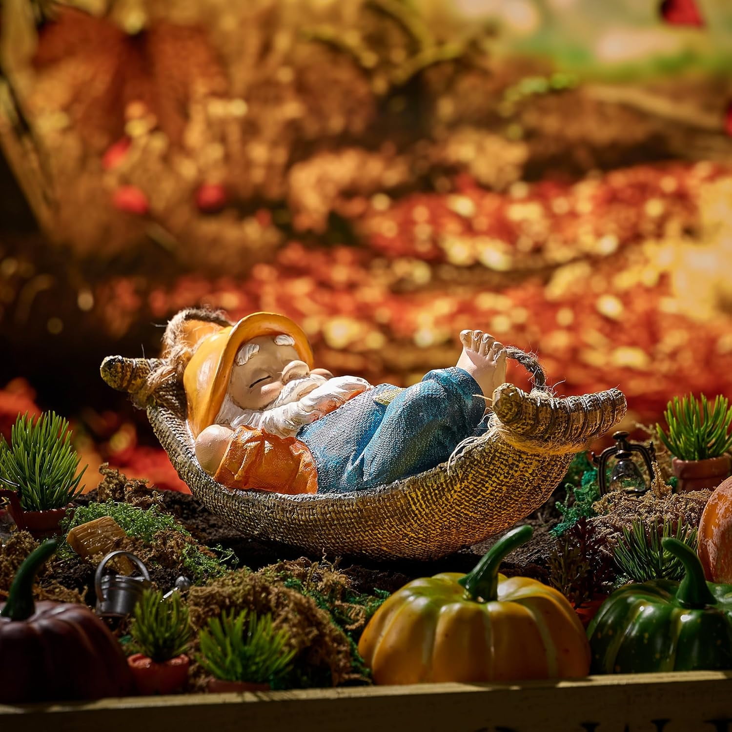 Green Garden Gnome Statues for Garden Decor, Fall Decorations for Yard ...