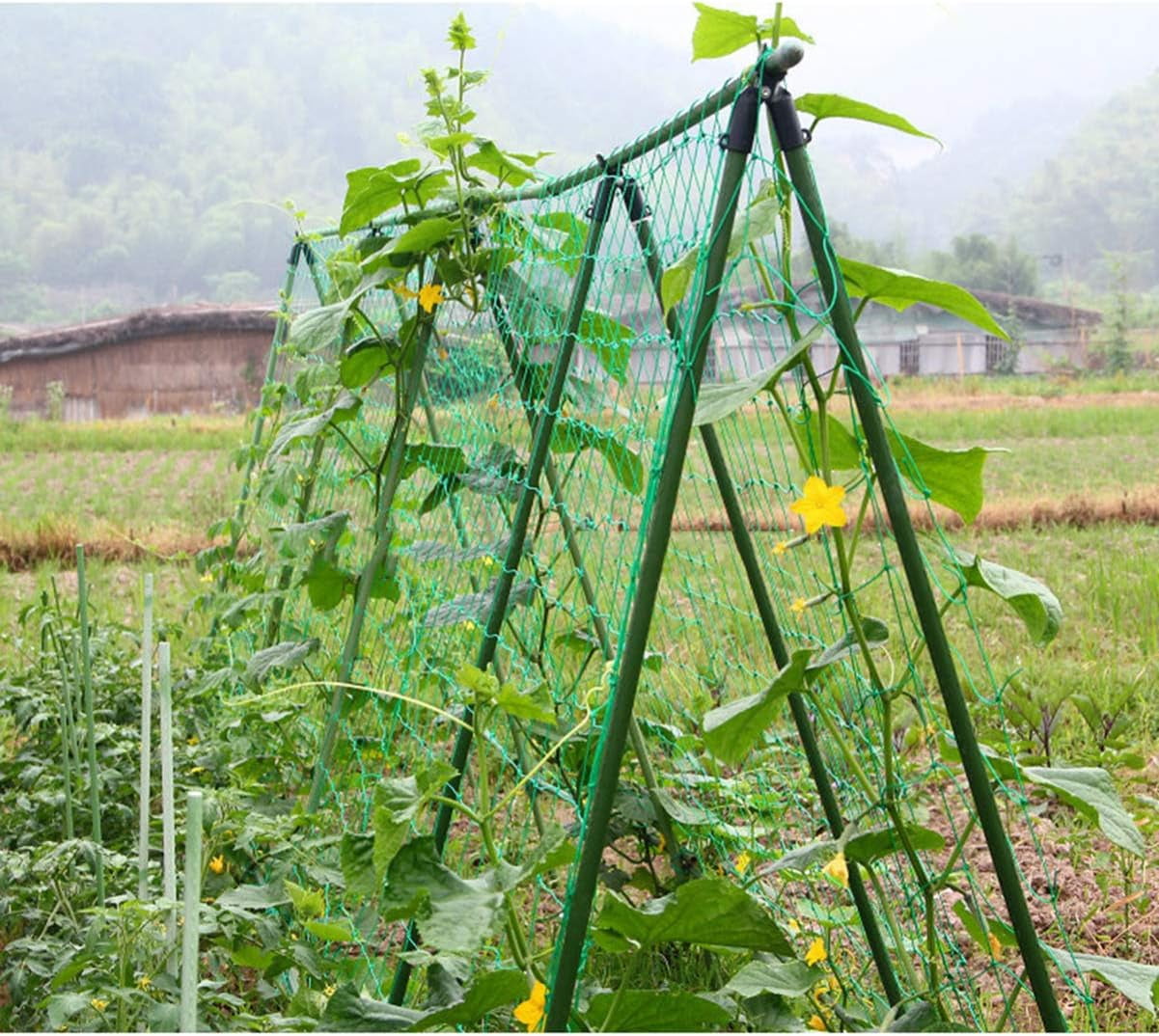 Green Garden Plant Netting, Heavy-Duty Nylon Garden Plant Trellis ...