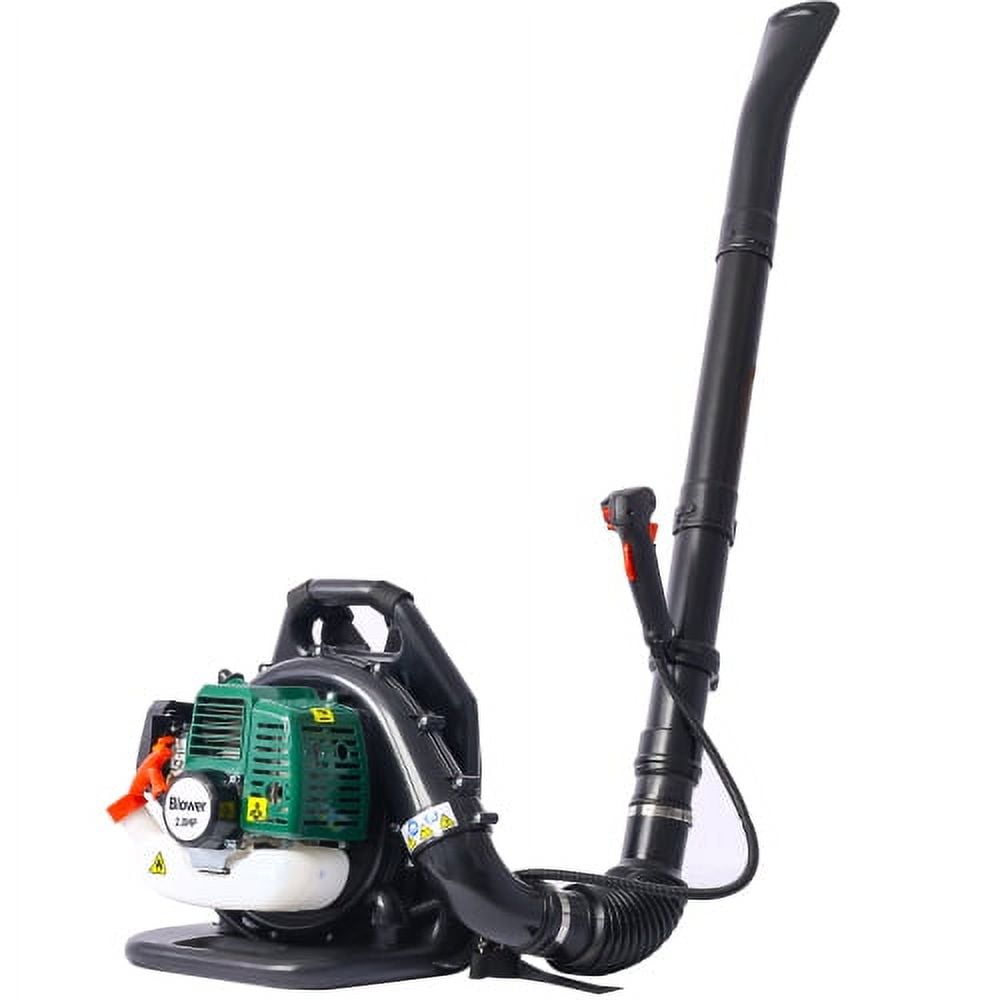 Green Gas Powered Leaf Blower, 52cc 2-Cycle Backpack Leaf Blower with ...