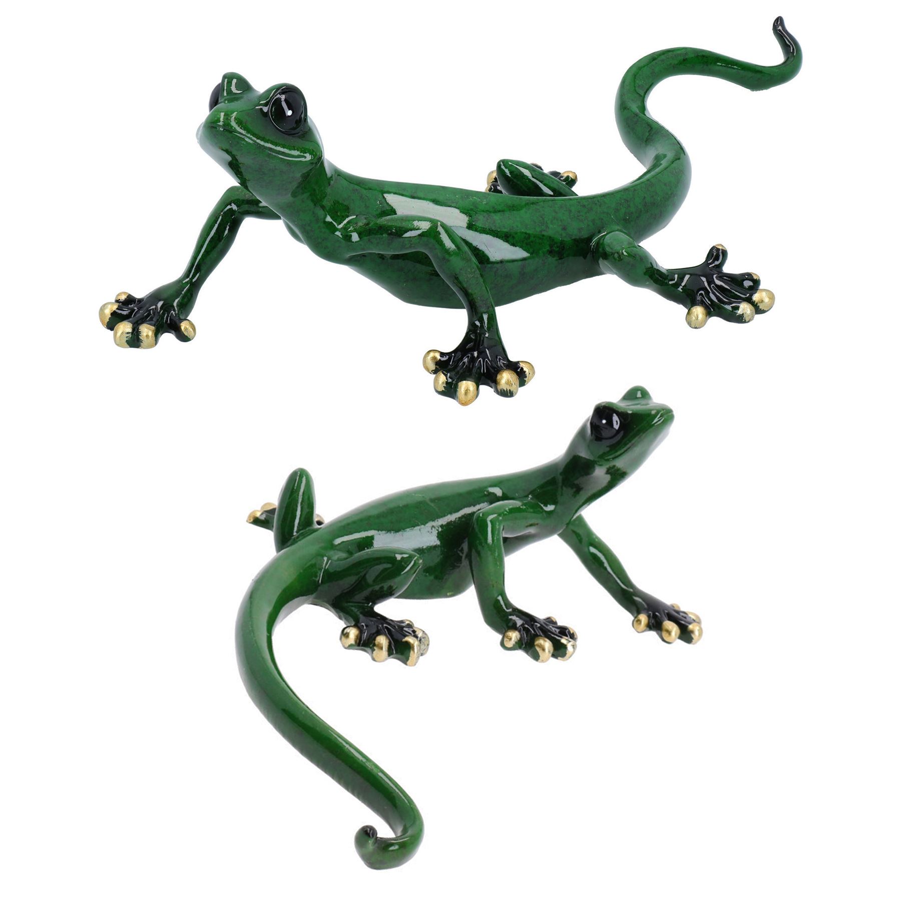 Green Gecko Lizard Resin Wall Shed Sculpture Statue Ornament House Full ...