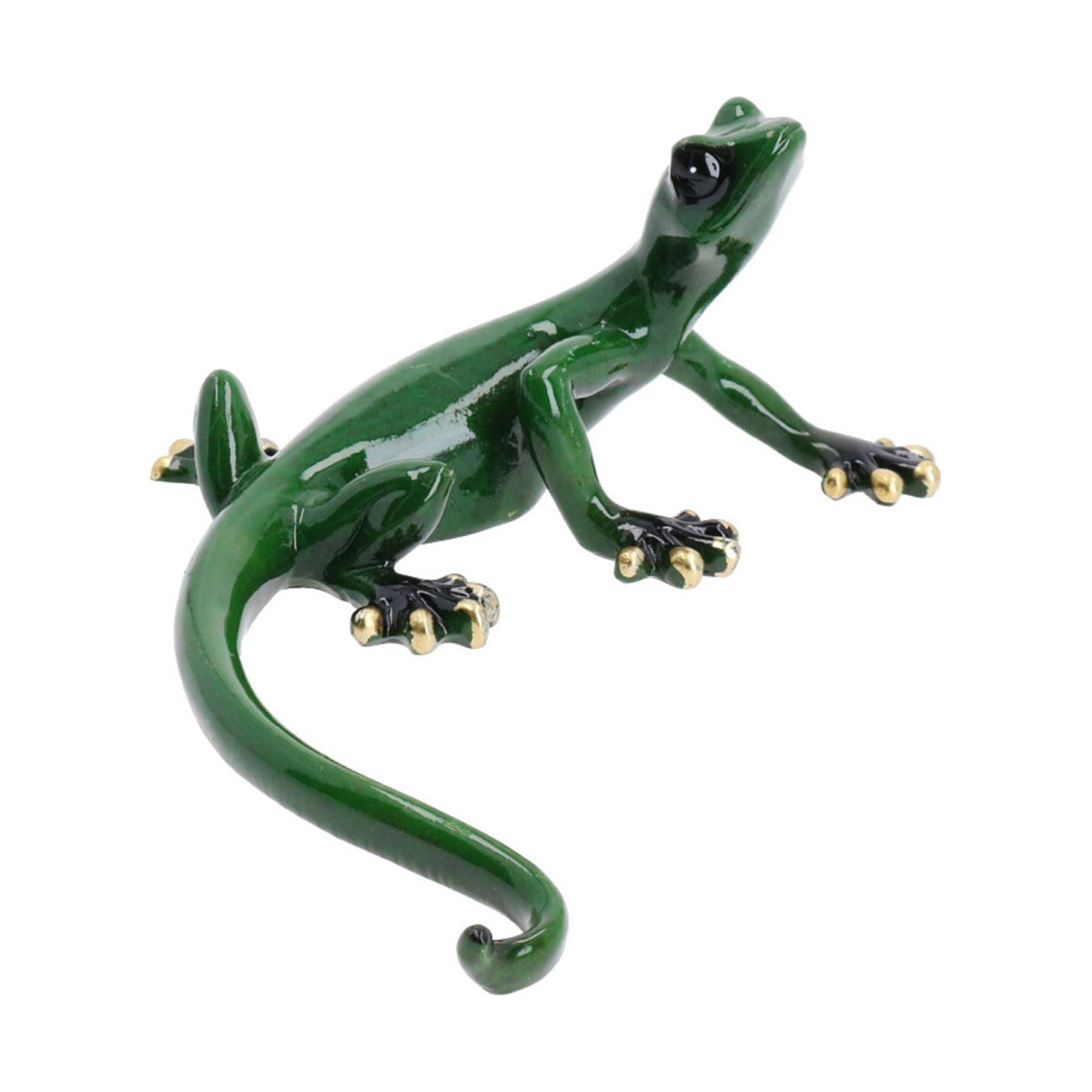 Green Gecko Lizard Resin Wall Shed Sculpture Statue Ornament House ...