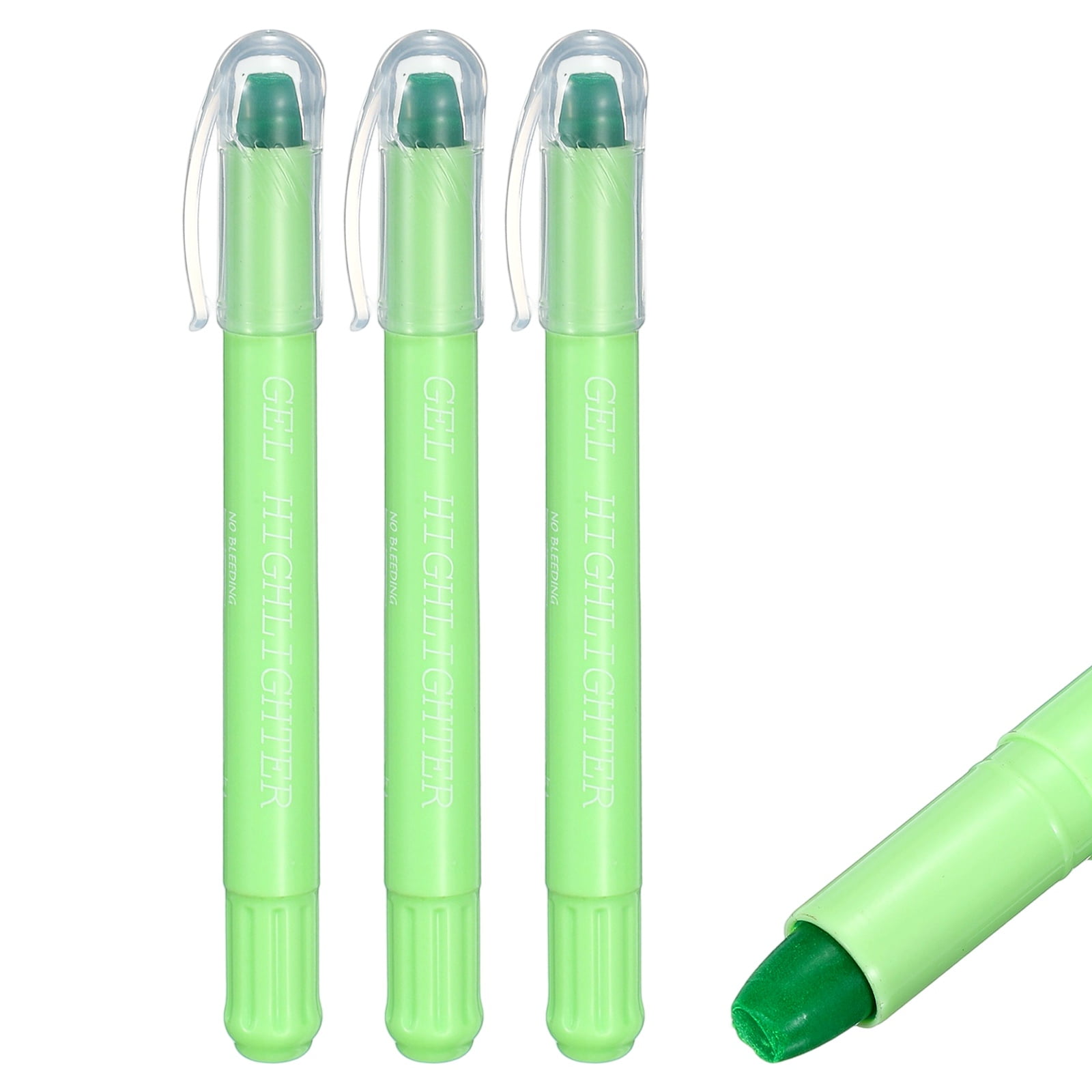 Green Gel Highlighters, 3 Pack Gel High Lighters No Bleeds Highliters ...