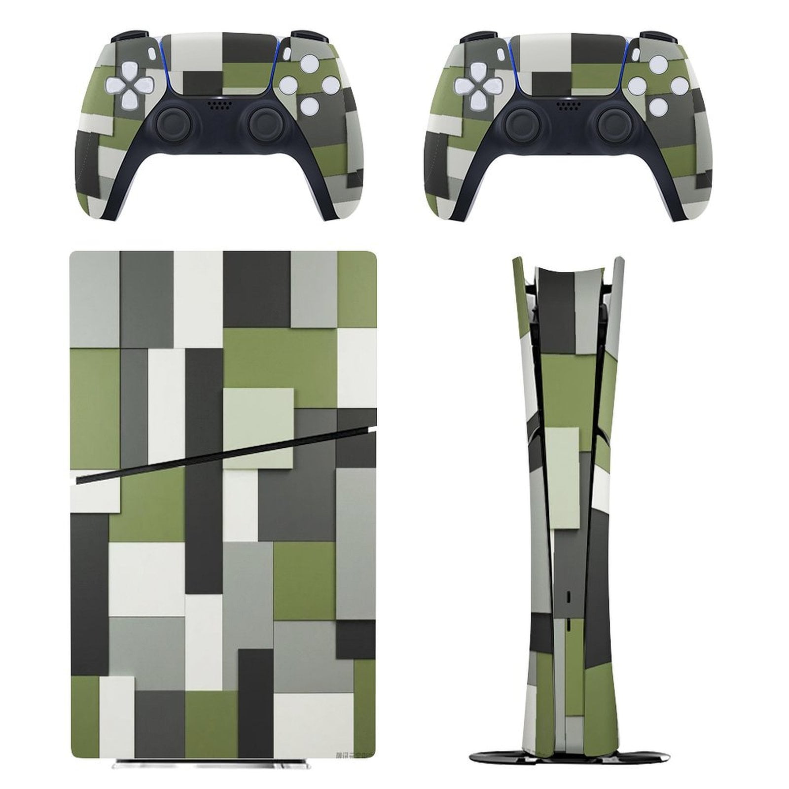 Green Geometric Art, Black And White Green PS5/PS5 Slim Digital Disc ...