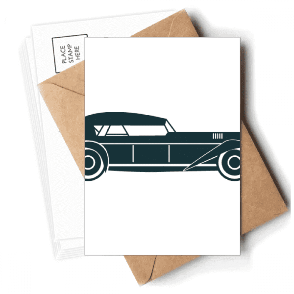 Green Geometric Classic Cars Outline Postcards Envelopes Blank Note ...