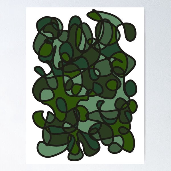 Green Geometric Lines Line Art Design Geo Abstract Art Painting ...