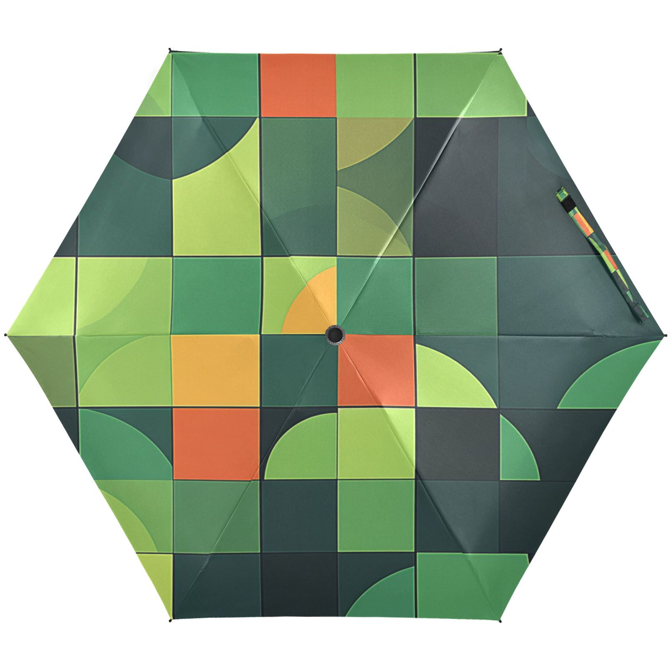 Green Geometric Pattern Umbrellas for Sun Auto Open Close UV50 ...