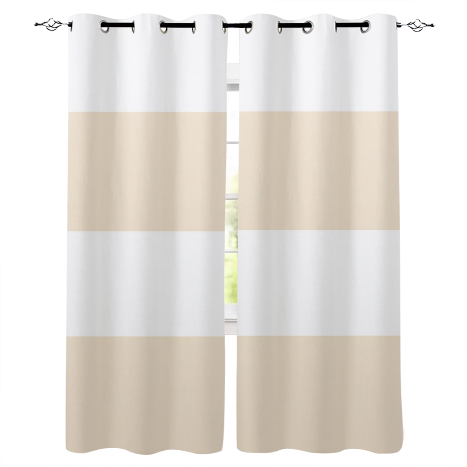 Green Geometric Stripe Window Curtains Living Room Outdoor Fabric ...