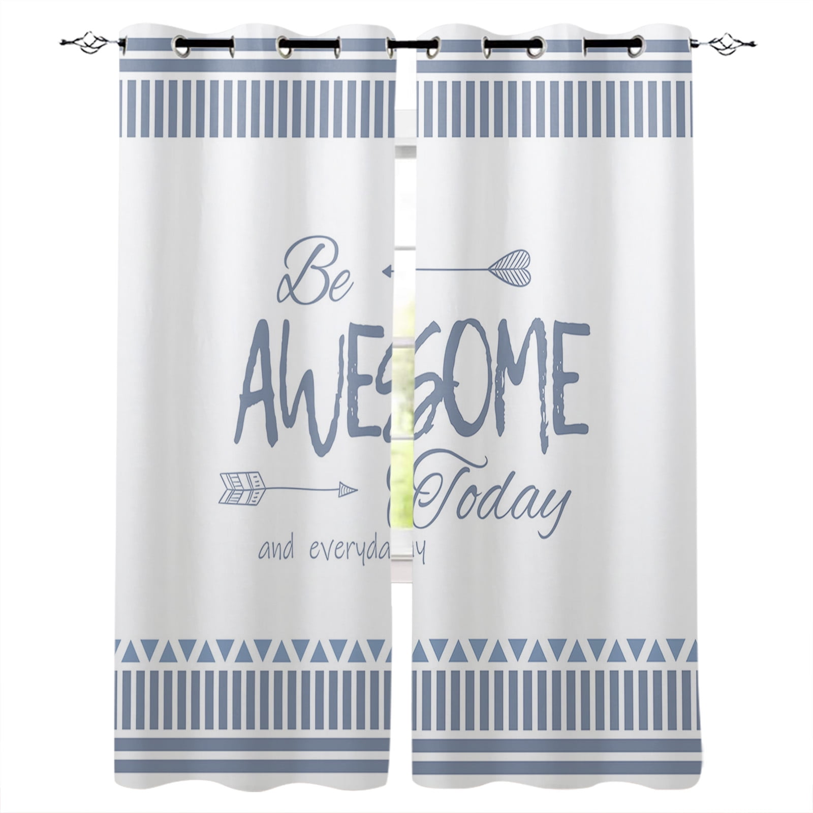 Green Geometric Stripe Window Curtains Living Room Outdoor Fabric ...