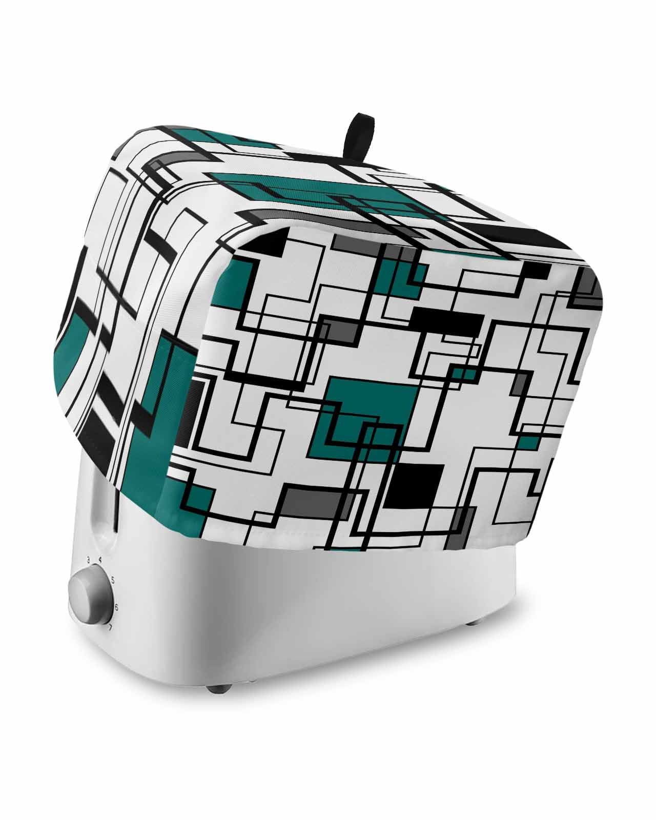 Green Geometric Toaster Cover 4 Slice, Large Kitchen Appliance Covers ...