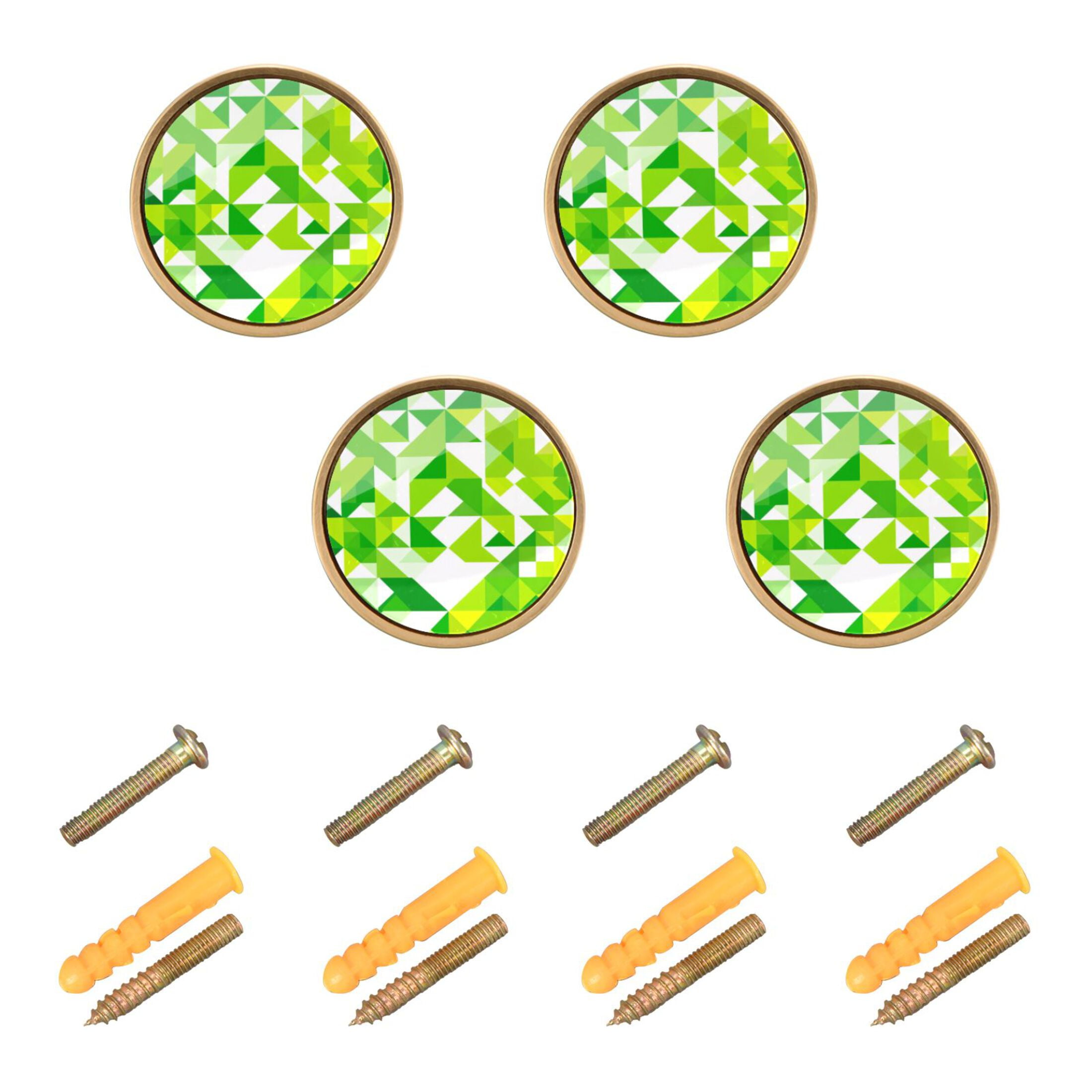 Green Geometric Triangles Cabinet Furniture Knobs Drawer Metal Pulls 1 ...