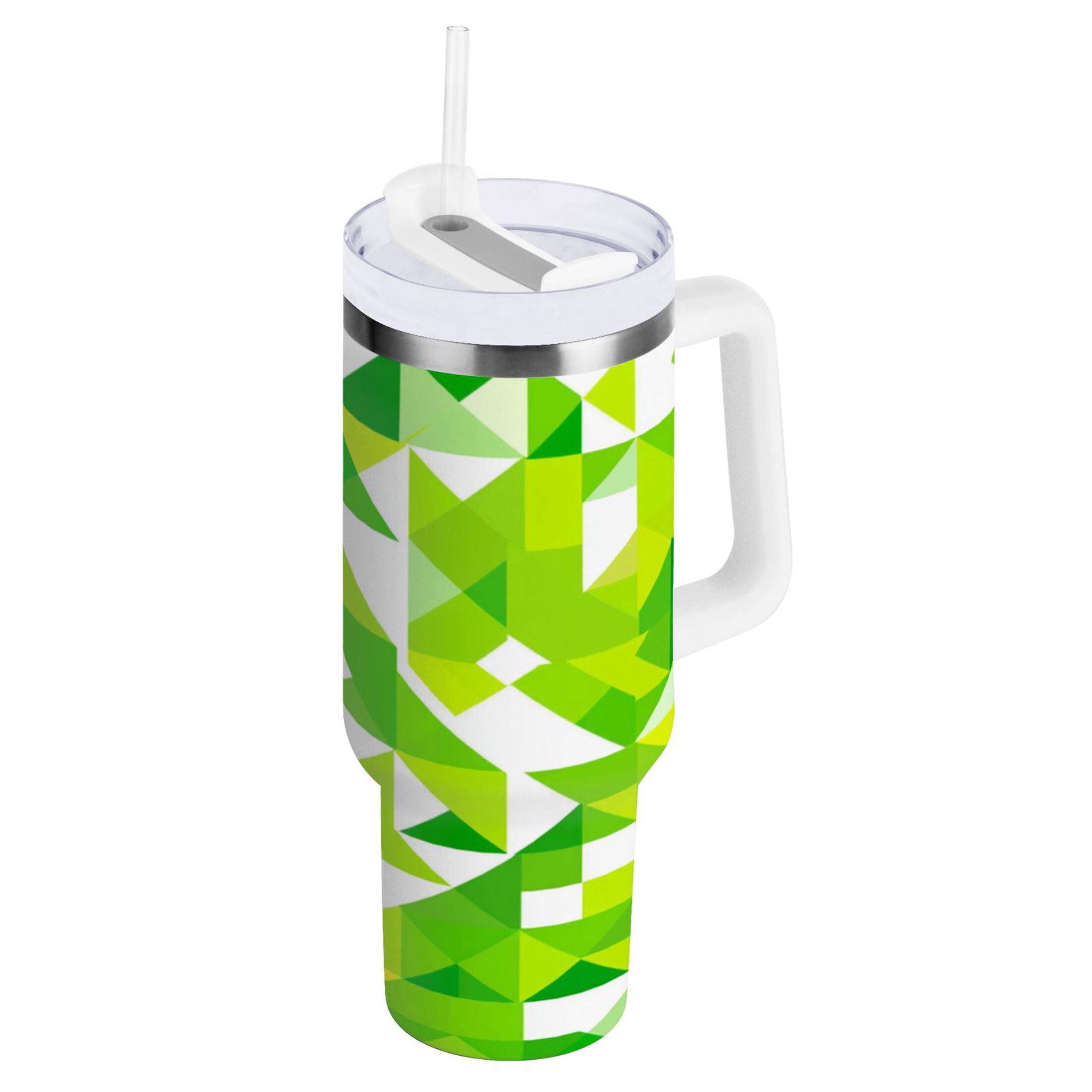 Green Geometric Triangles Insulated Tumblers 40oz Double-Walled ...