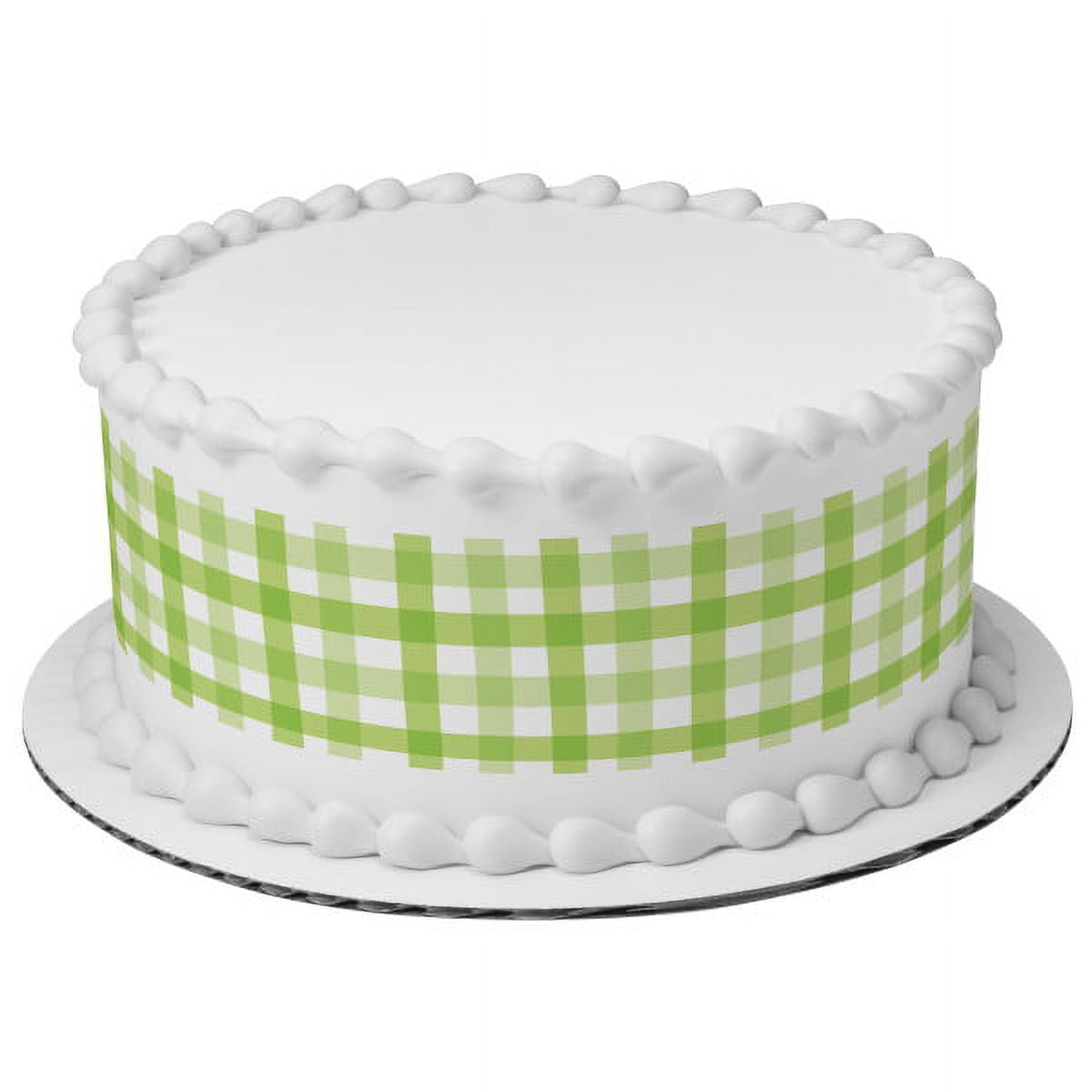 Green Gingham 3 Strips Edible Frosting Photo Cake Border Decoration ...
