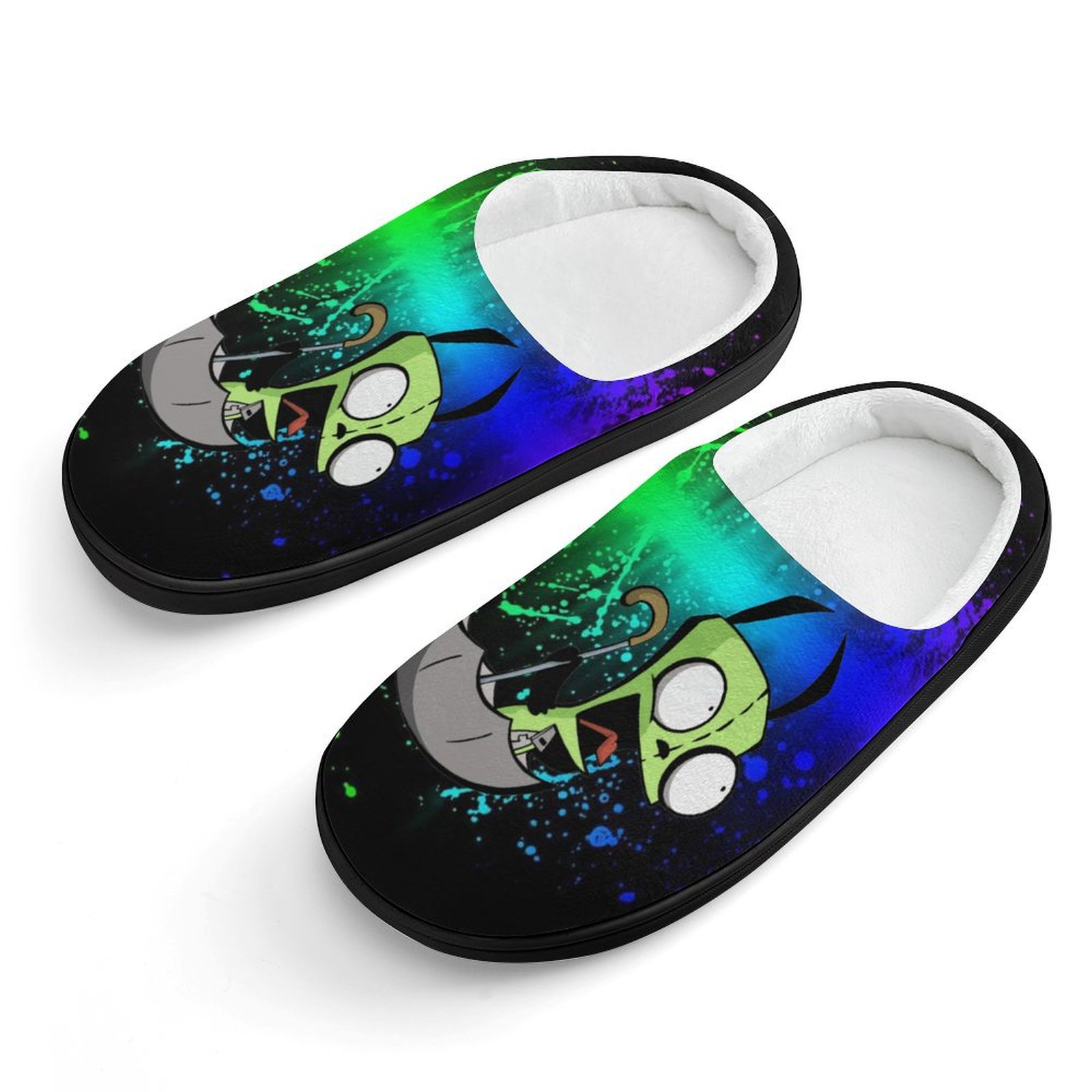 Green Gir Invader Zim Kid's Cotton Slippers Winter Warm Soft Plush ...