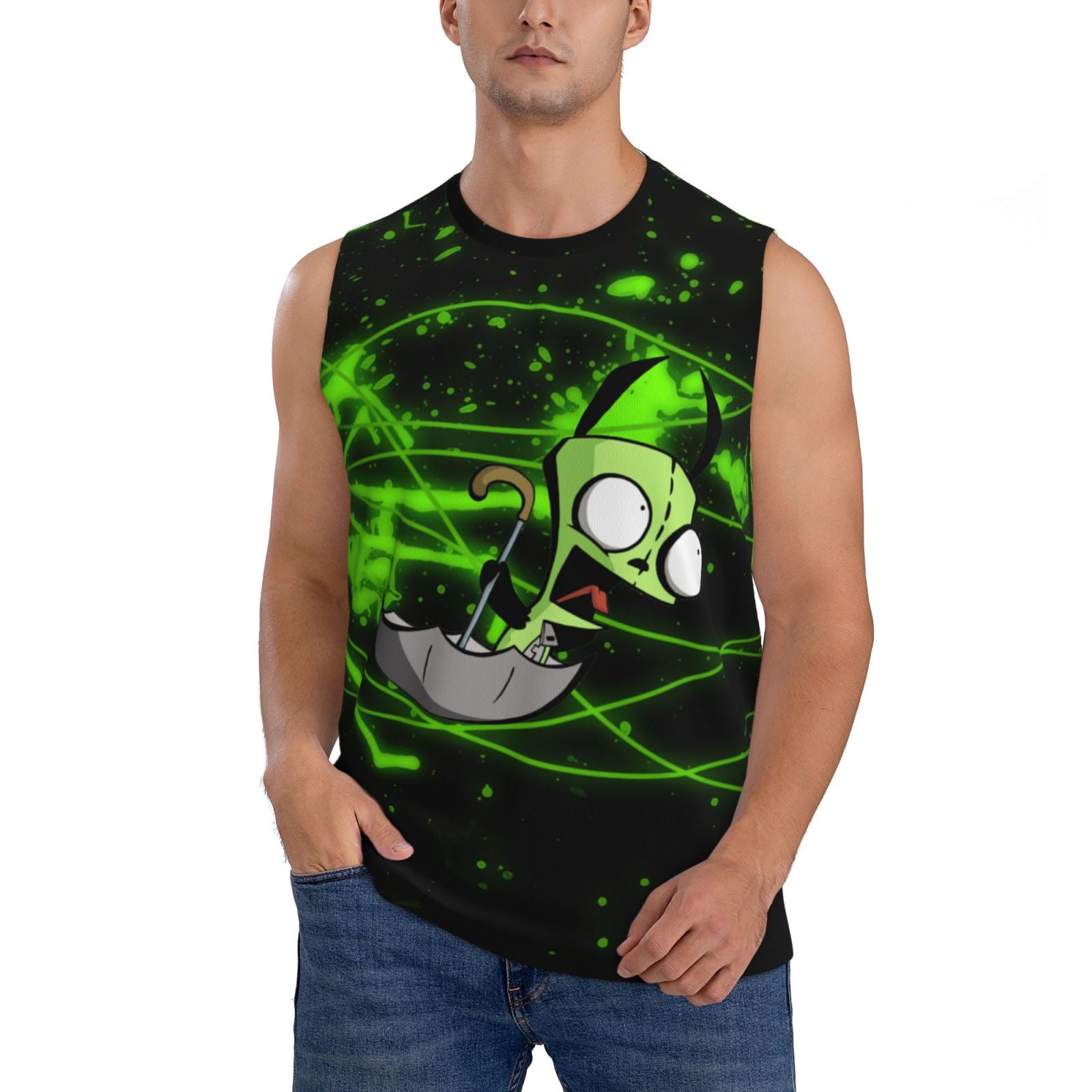Green Gir Invader Zim Men's Tank Top Lightweight Summer Sleeveless Tee ...