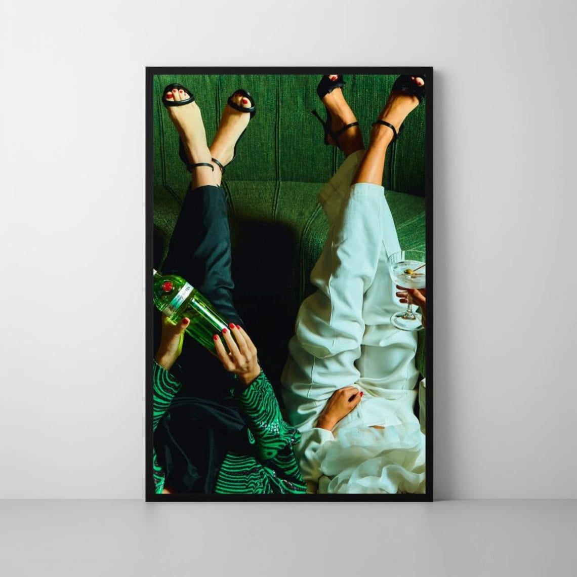 Green Glam Girls Martini Poster High Fashion Lounge Art Poster ...