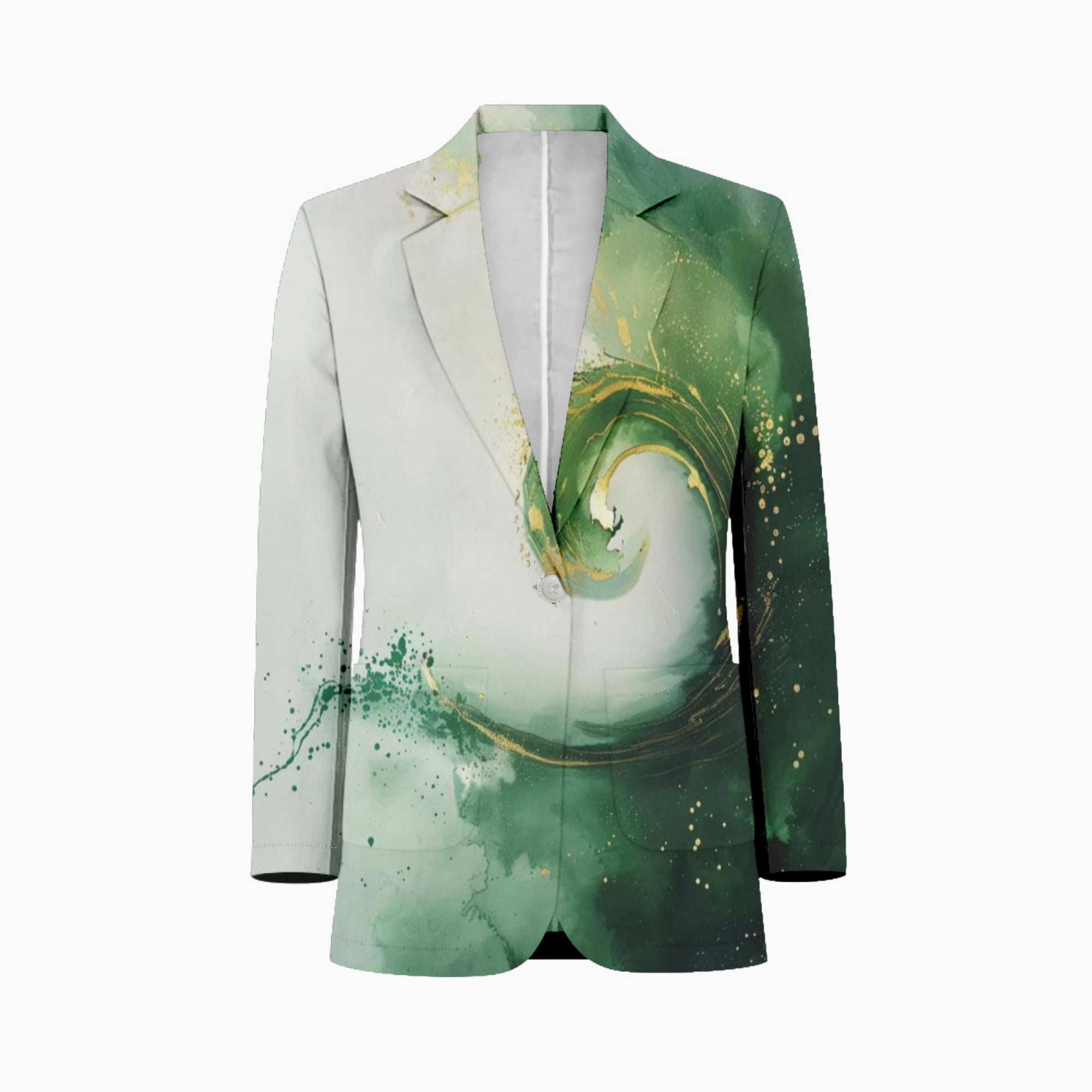 Green Glamour Swirl Customized Men's Suits full man Shawl Collar ...