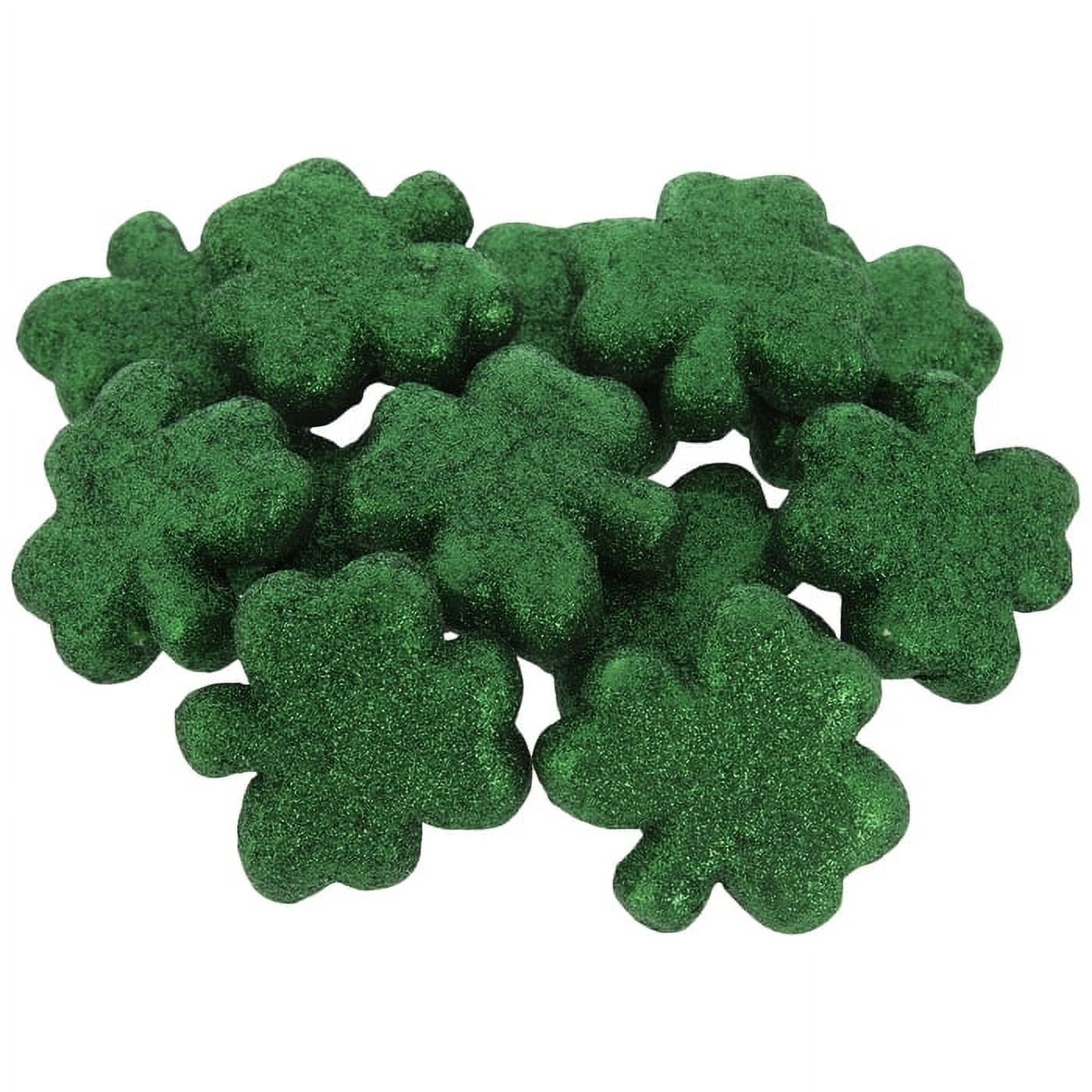 Green Glitter Foam Shamrocks Filler St Patrick's Day Decorations 12 ...