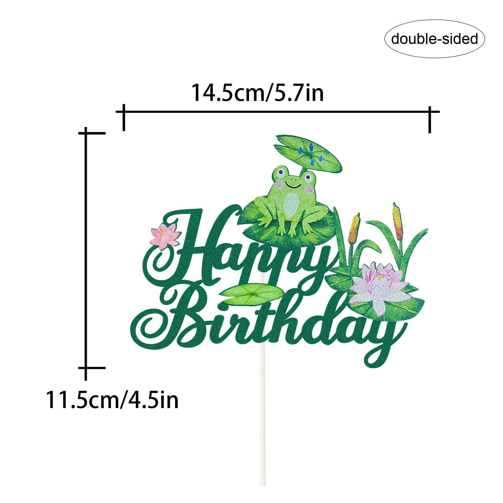 Green Glitter Frog AJH3 Happy Birthday Cake Topper,Frog Baby Shower Boy ...