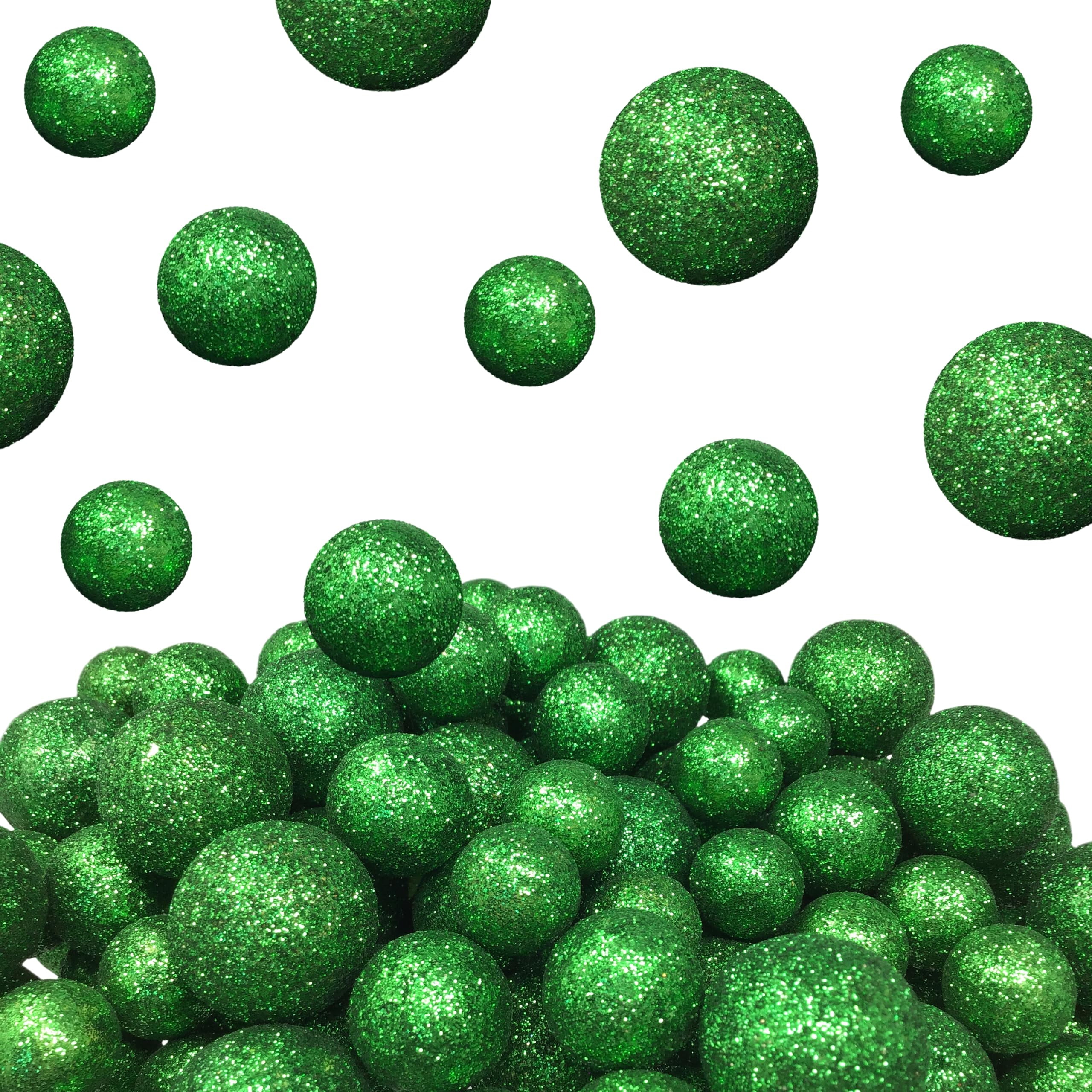Green Glittered Foam Balls - About 625 Glitter Vase Filler Decorative ...