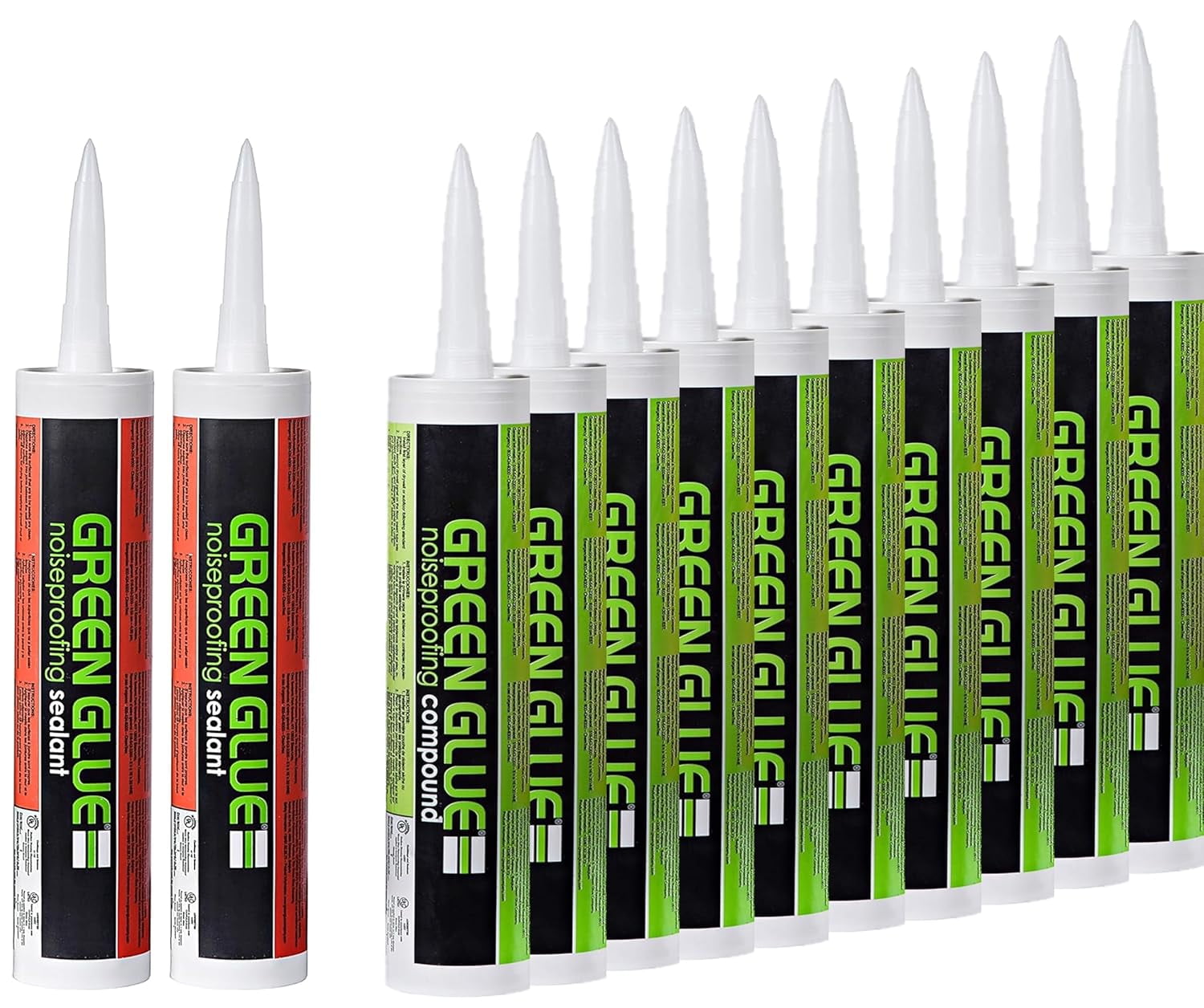 Green Glue Noiseproofing Combo Pack 12 Tubes (10 Green Glue - 2 ...