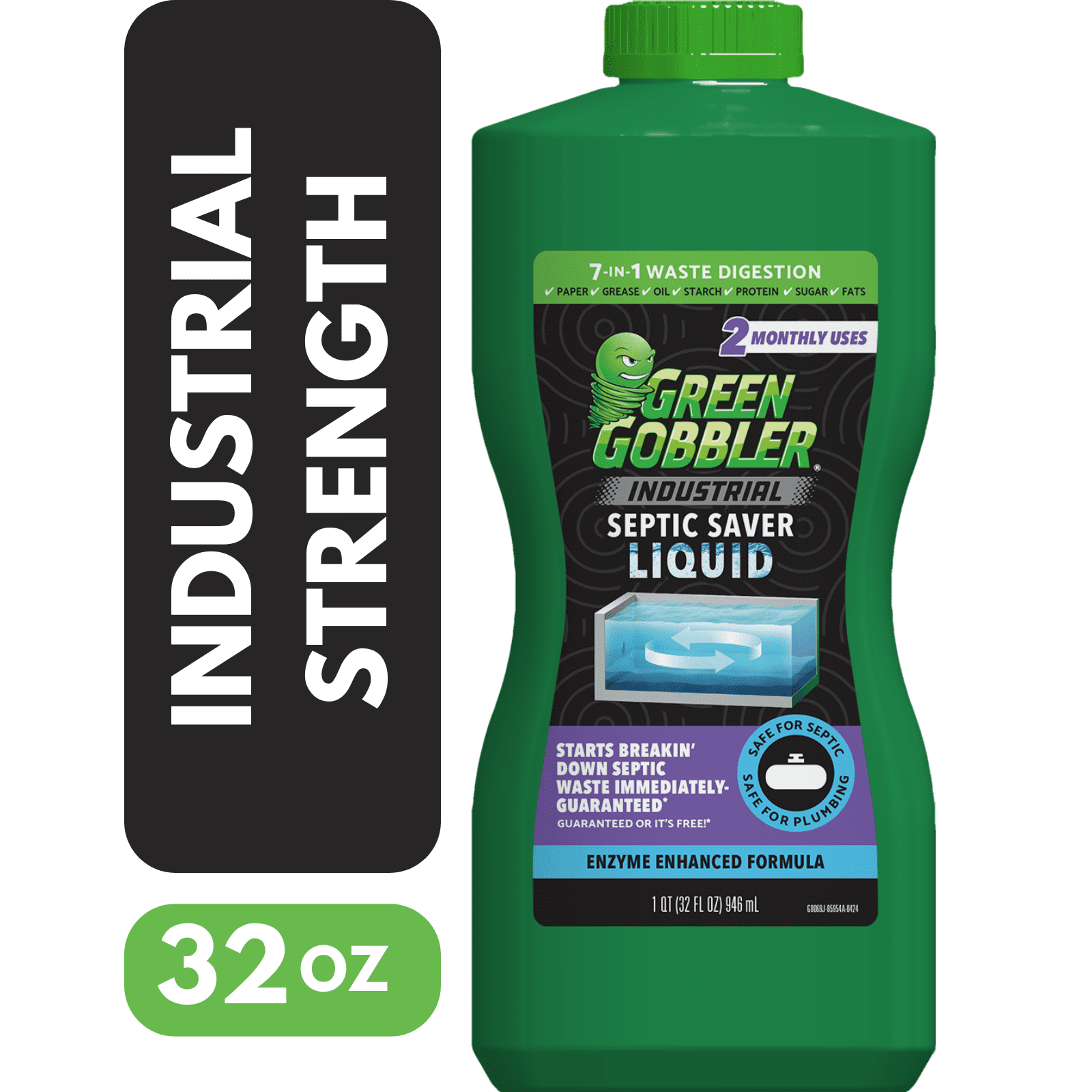 Green Gobbler Industrial Strength Septic Tank Treatment Liquid – 2 ...