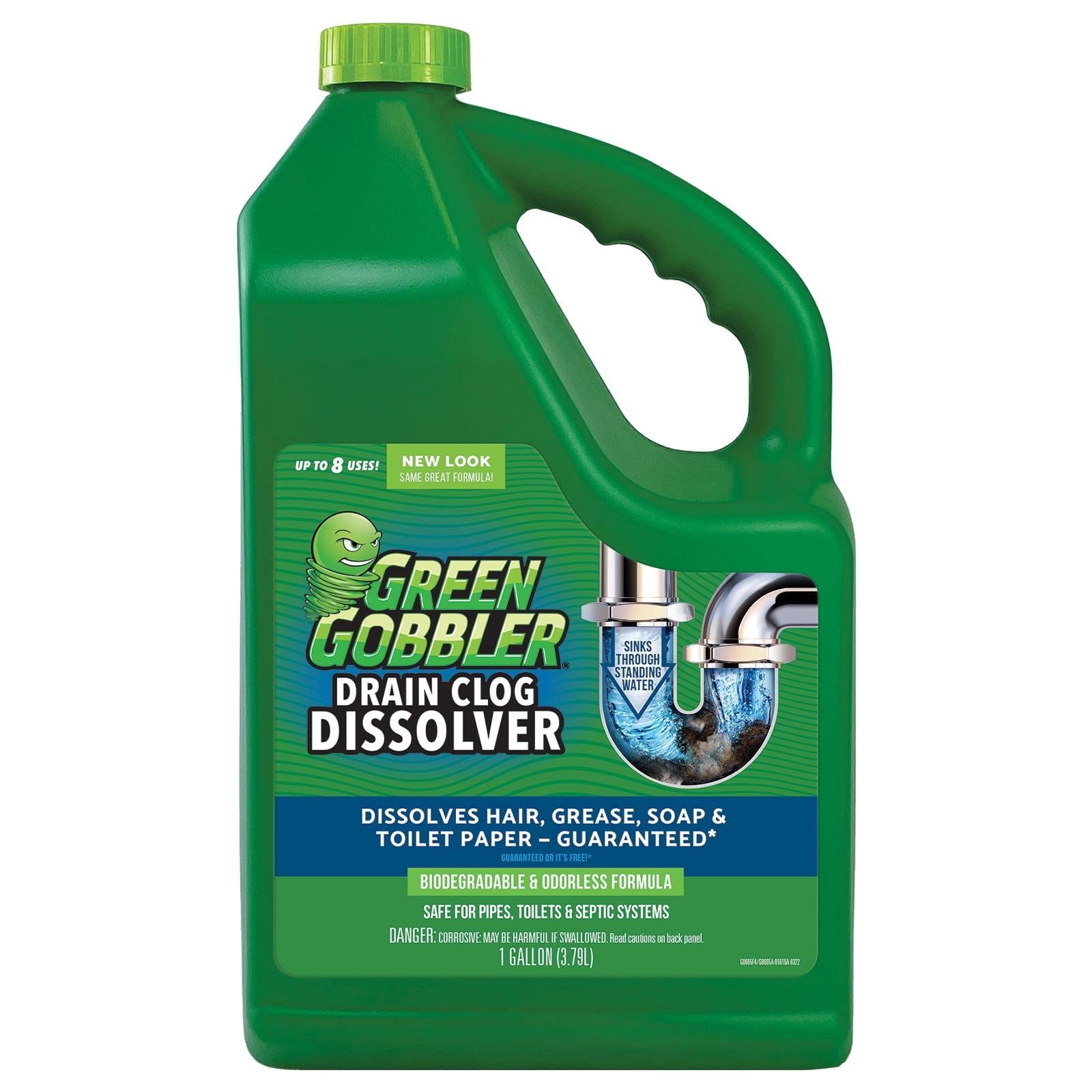 Green Gobbler Drain Clog Remover 1 Gallon Dissolves Hair Soap Toilet ...