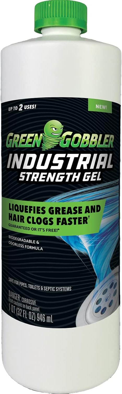 Green Gobbler Industrial Strength Drain Clog Remover & Cleaner Gel ...