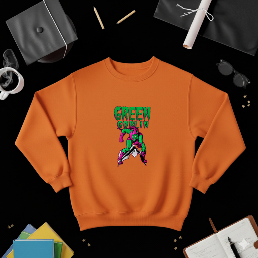 Green Goblin Classic Comic Villain Retro Fan Graphic Sweatshirt, up to ...